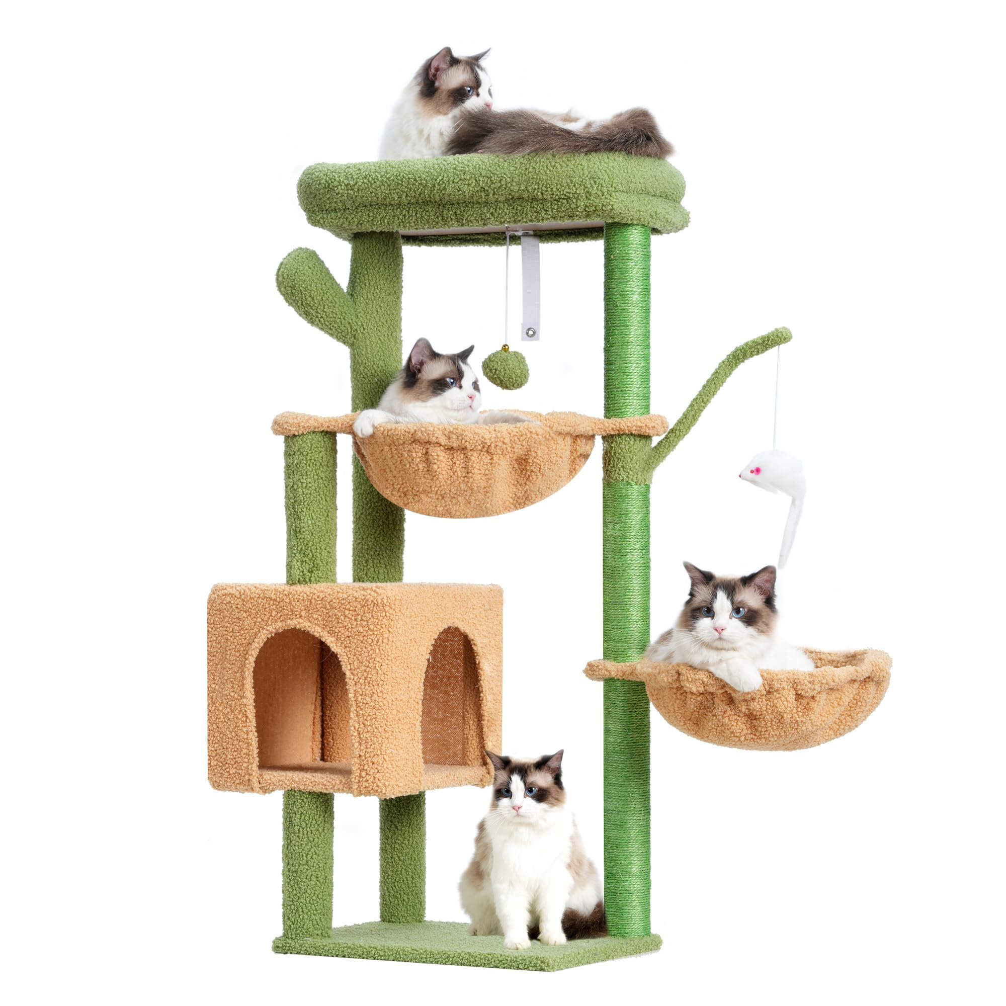 Dakota Fields Cat Tree, 39.4 Inches Cactus Tower Condo With Scratching ...