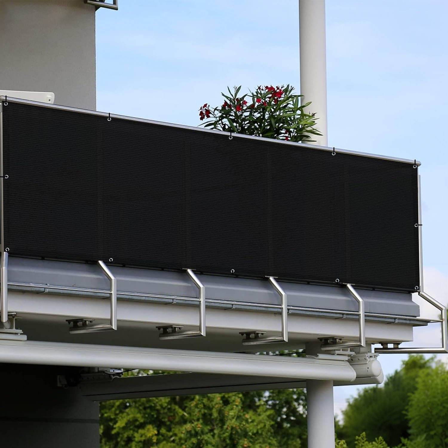 DOCOSA 3'X10' Black Balcony Privacy Screen For Apartment, Patio ...