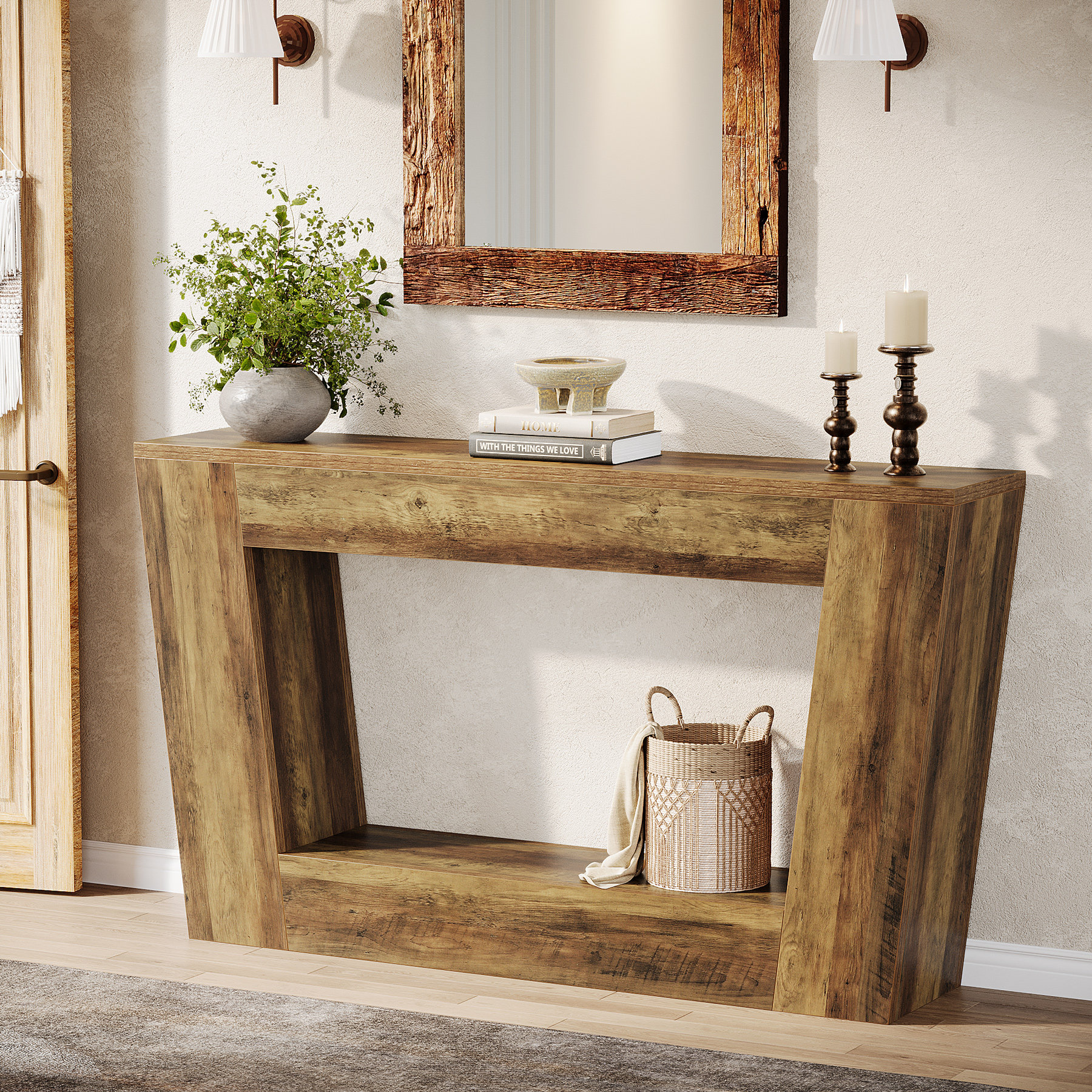 Millwood Pines Console de ferme pour le vestibule, table de canapé en ...