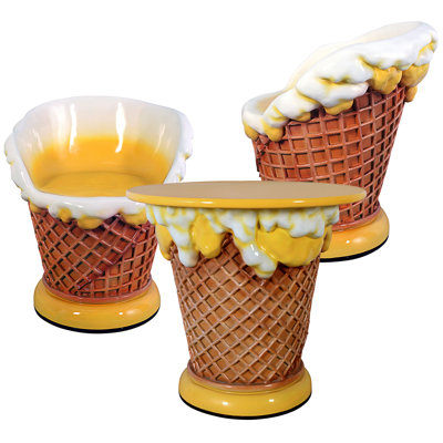 Design Toscano Ice Cream Parlor Sculptural Table and Chair Set | Wayfair