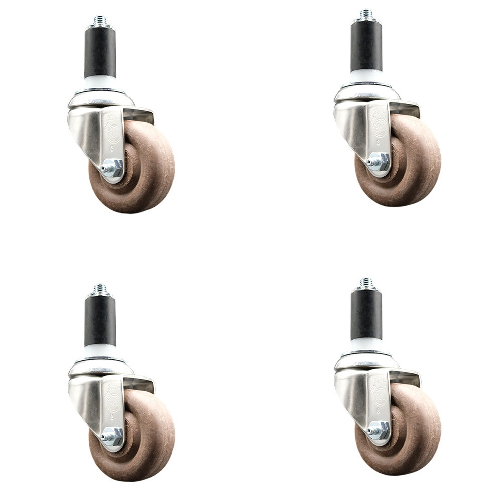 Service Caster High Temp Glass Filled Nylon Expanding Stem Caster Set ...