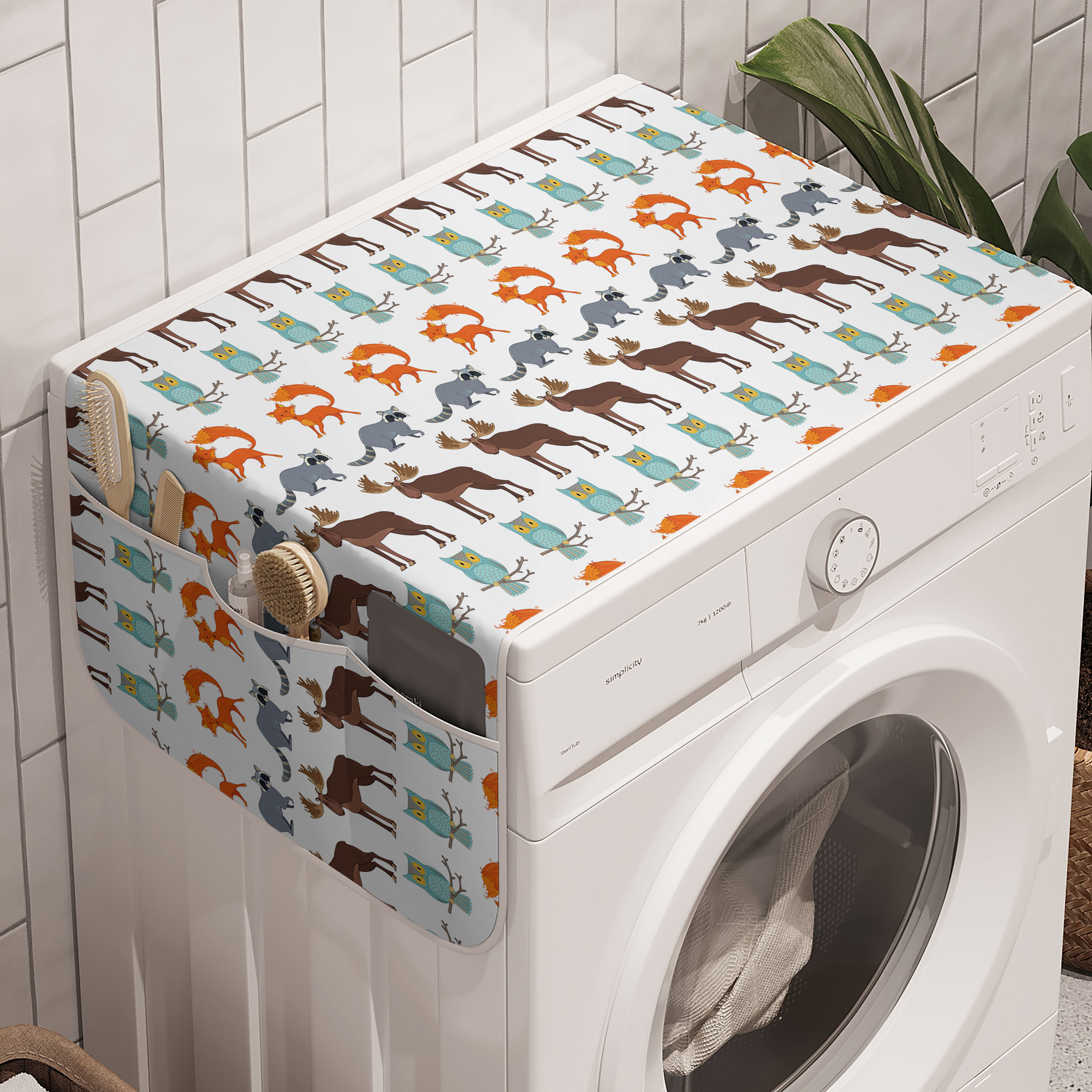 East Urban Home Animals Washing Machine Organizer Pack of 2 47" x 18.5 ...