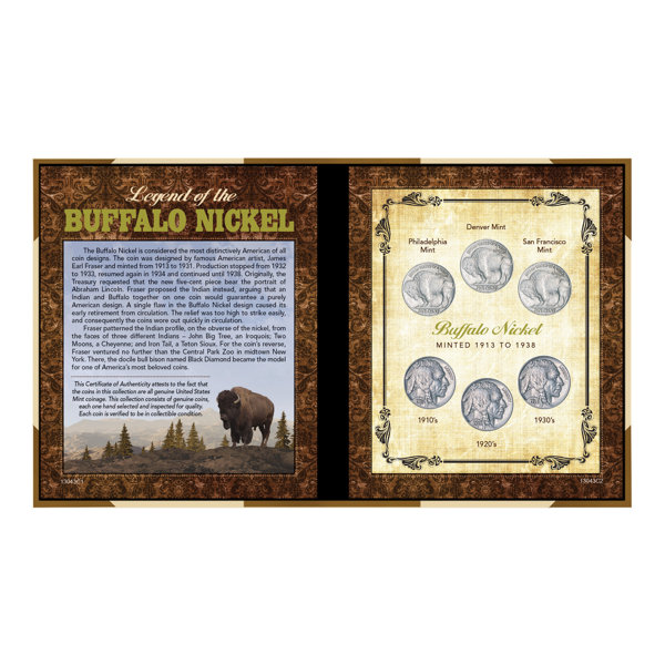 Trinx Edgette Legend of the Buffalo Nickel Portfolio Book | Wayfair