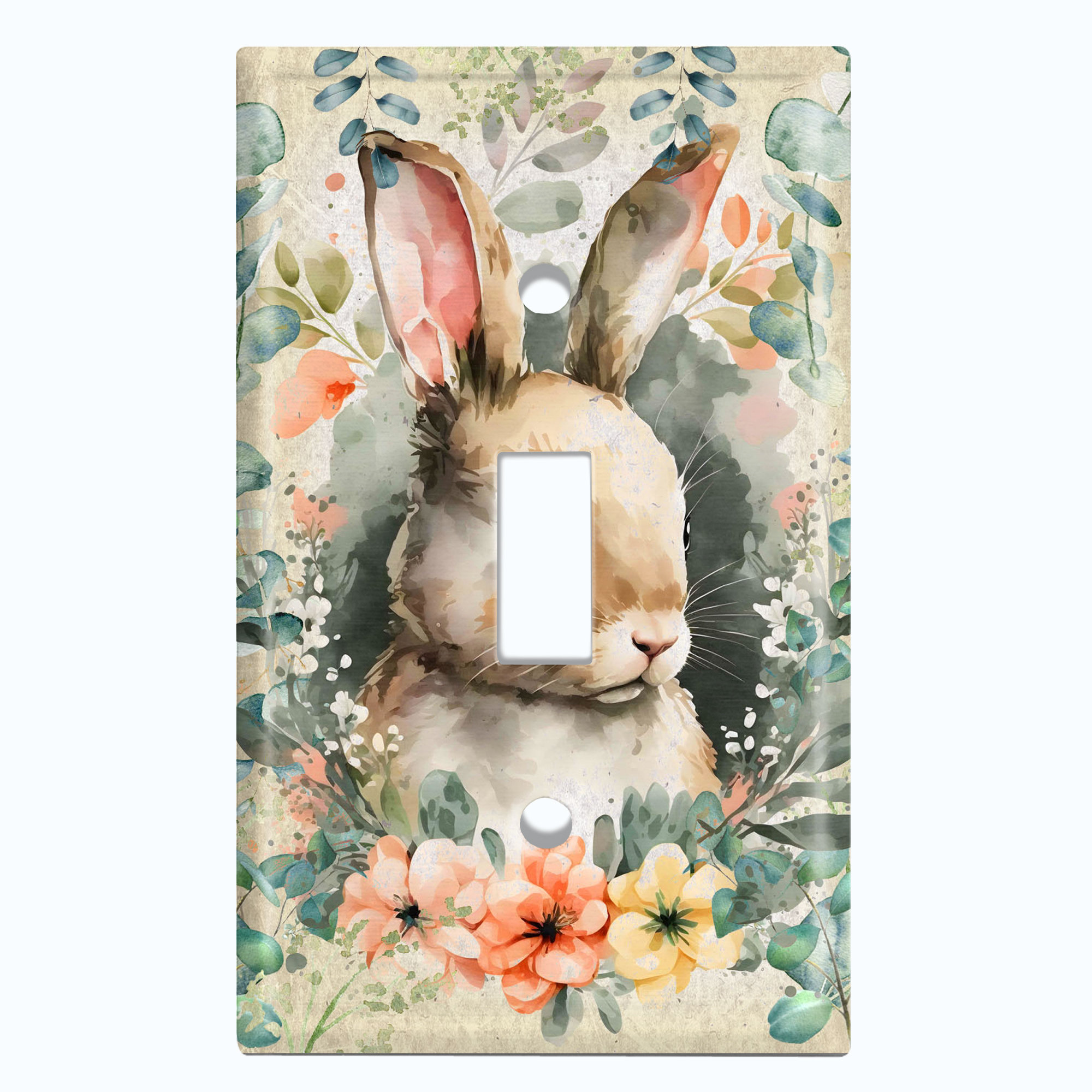 WorldAcc Cute Rabbit 1-Gang Toggle Light Switch Wall Plate | Wayfair