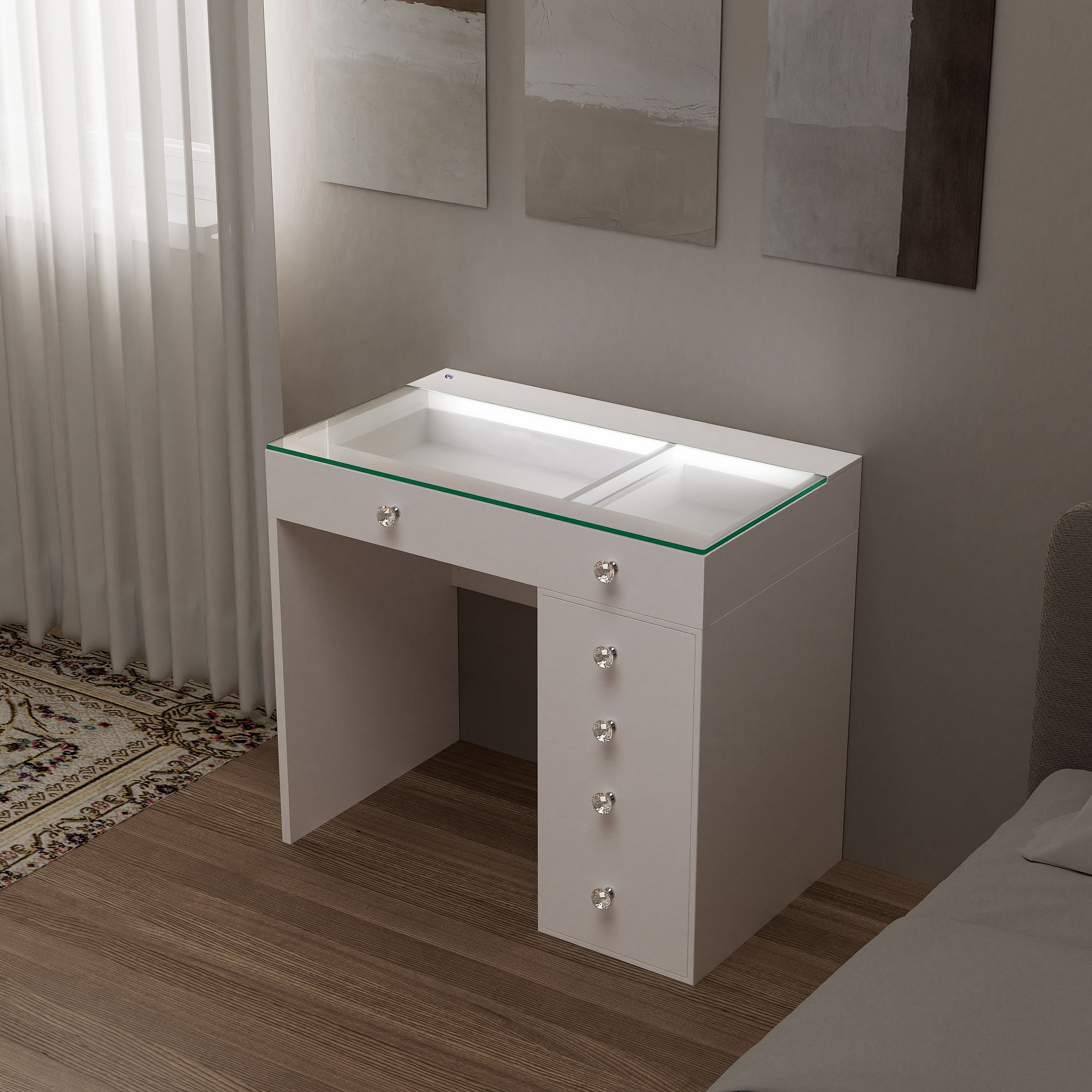 Blue Elephant Dressing Table with LED Lights & Reviews | Wayfair.co.uk