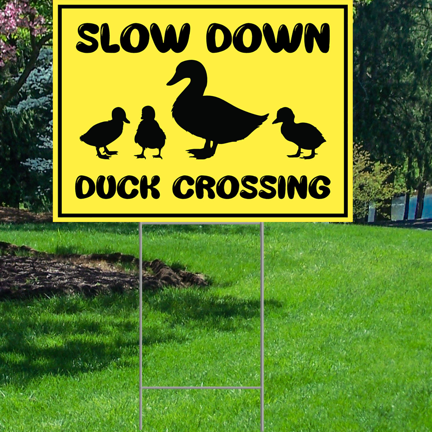 Trinx Duck Crossing Waterproof Coroplast Plastic Yard Sign Lawn Sign ...