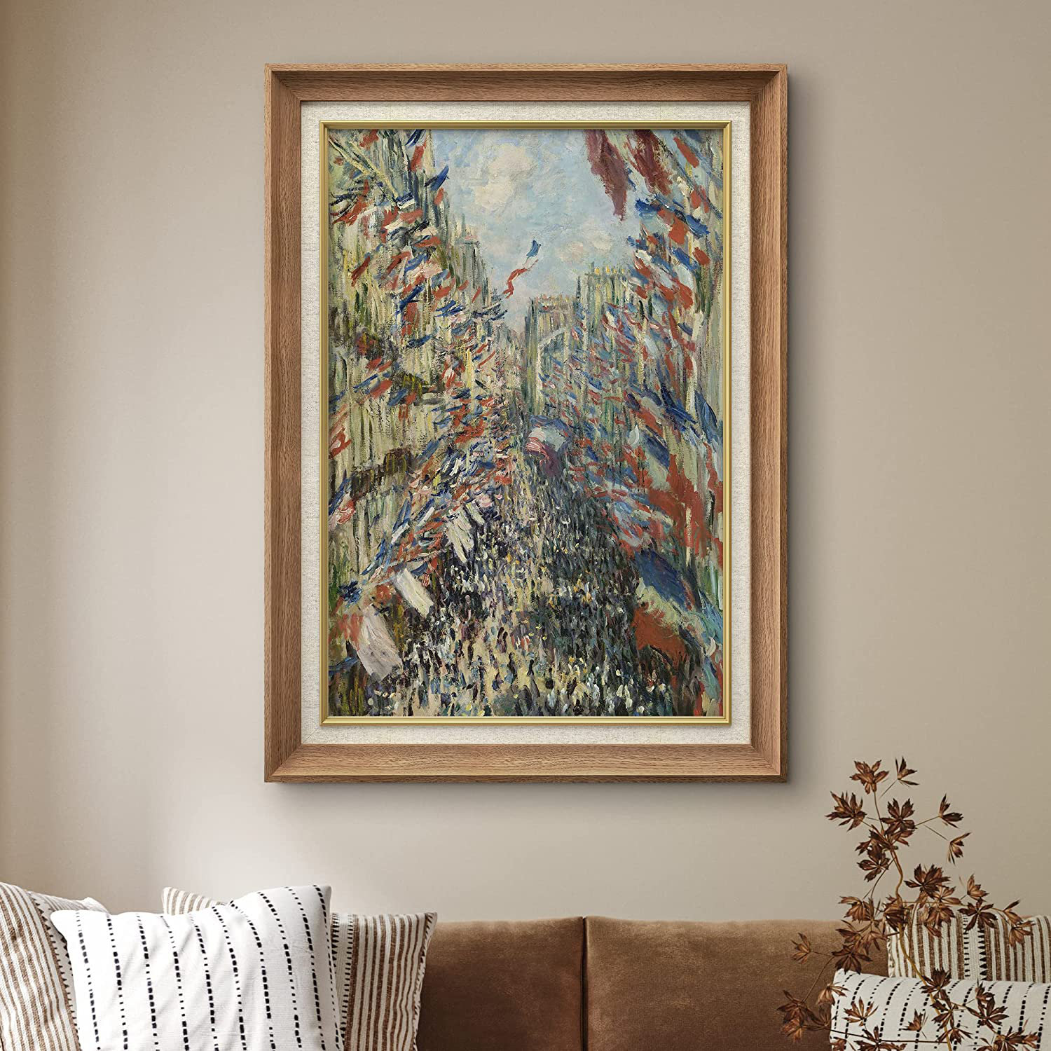 SIGNLEADER The Rue Montorgueil In Paris Framed On Canvas by Claude ...