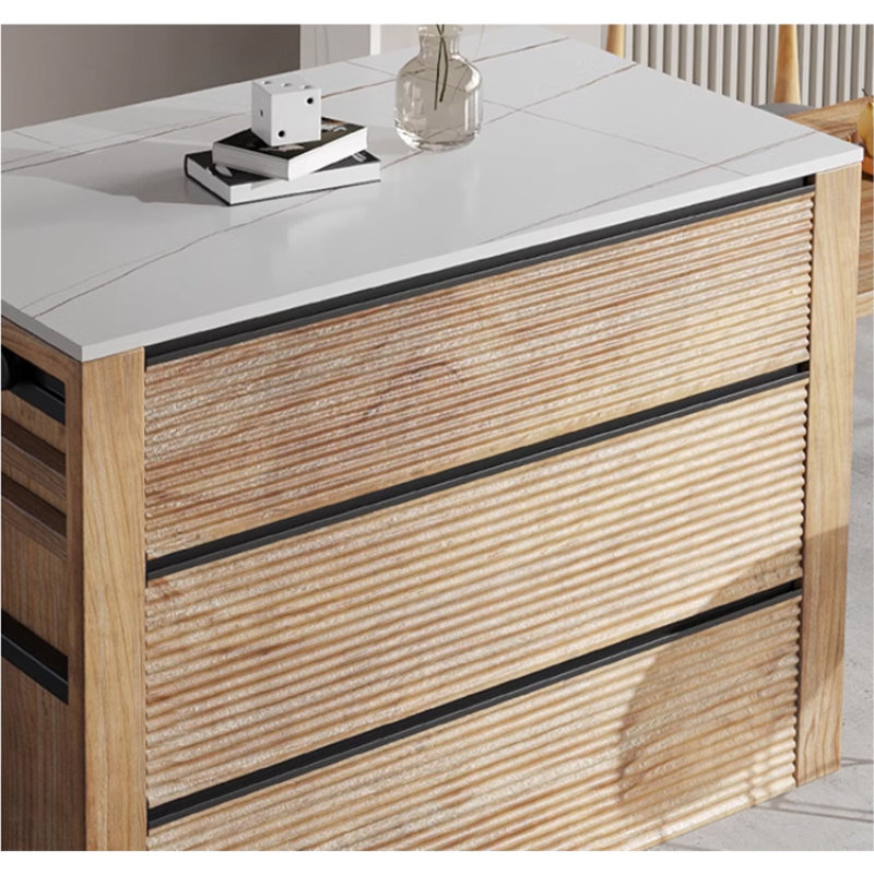 Hart Enjoy life Solid wood rock slab island dining tableretractabl ...