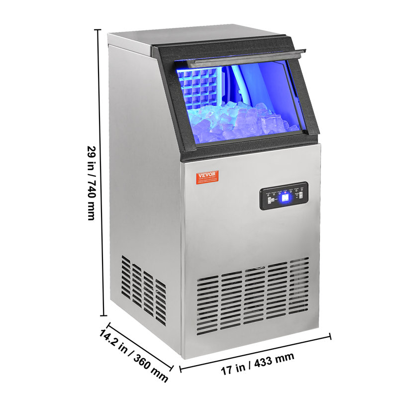 VEVOR 80 Lb. Daily Production Cube Clear Ice Freestanding Ice Maker ...