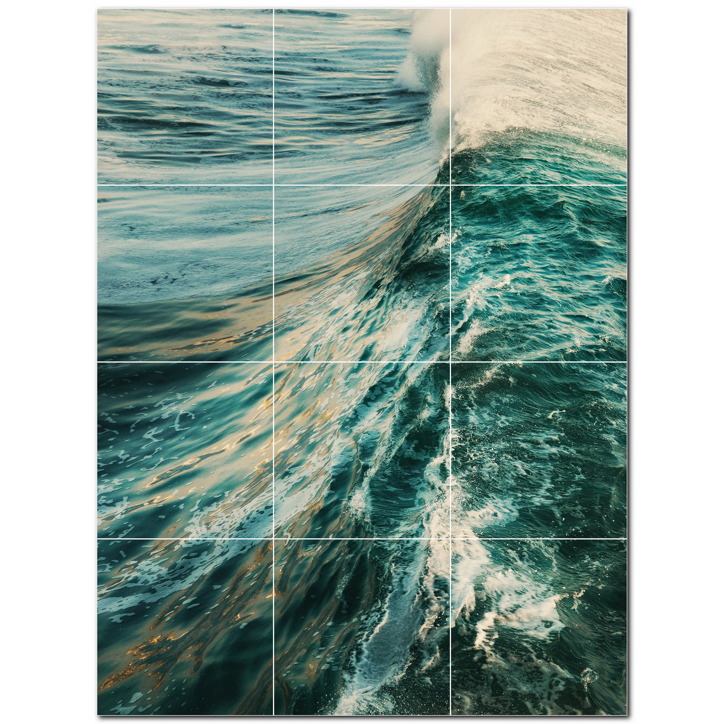 Picture-Tiles.com Waves Photo 6'' x 6'' Satin Ceramic Decorative Mural ...