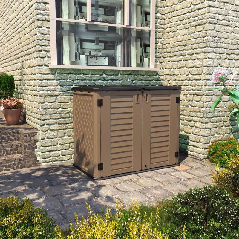 KINYING 4 ft. 2 in. W x 2 ft. 4 in. D Resin Garage Shed | Wayfair