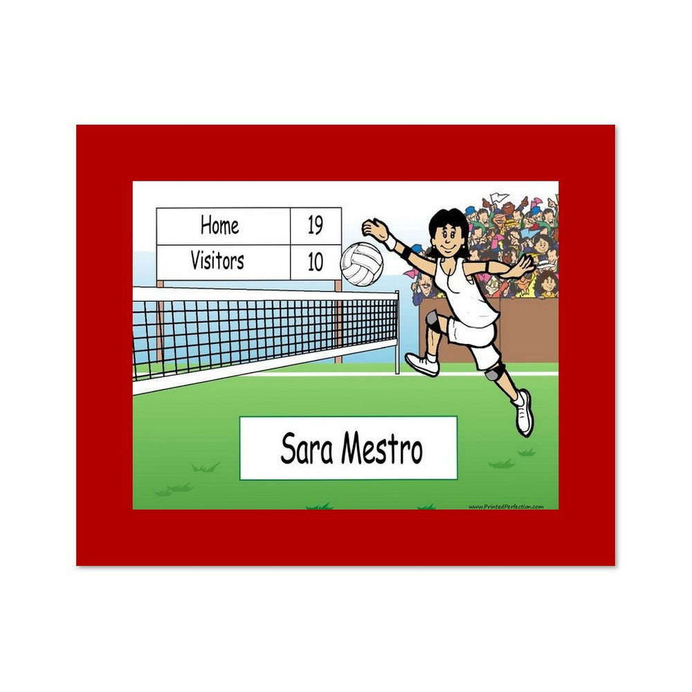 Printed Perfection Personalized Volleyball Player - Female Cartoon ...