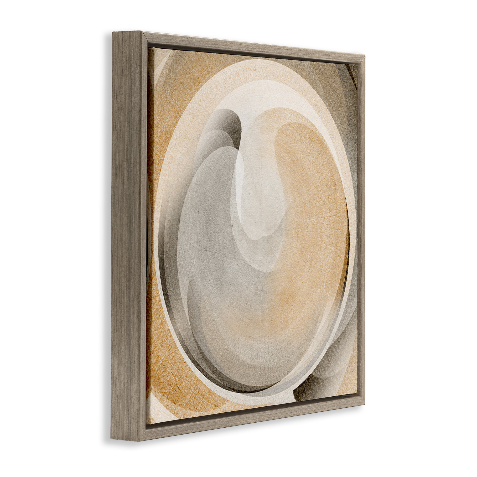 Wrought Studio™ Circular Soft Neutrals Framed Floater Canvas Wall Art ...