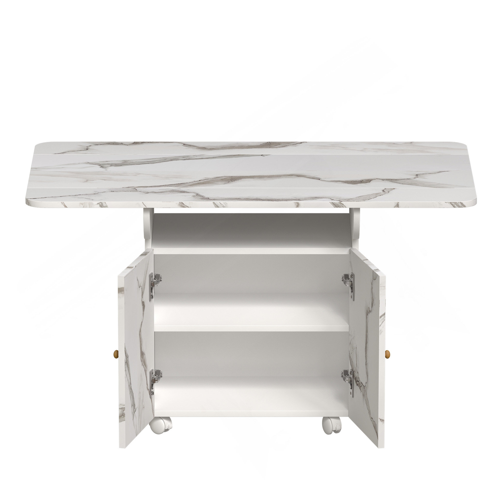 Mercer41 47" Wood Folding Dining Table With Storage Rack And Cabinet ...