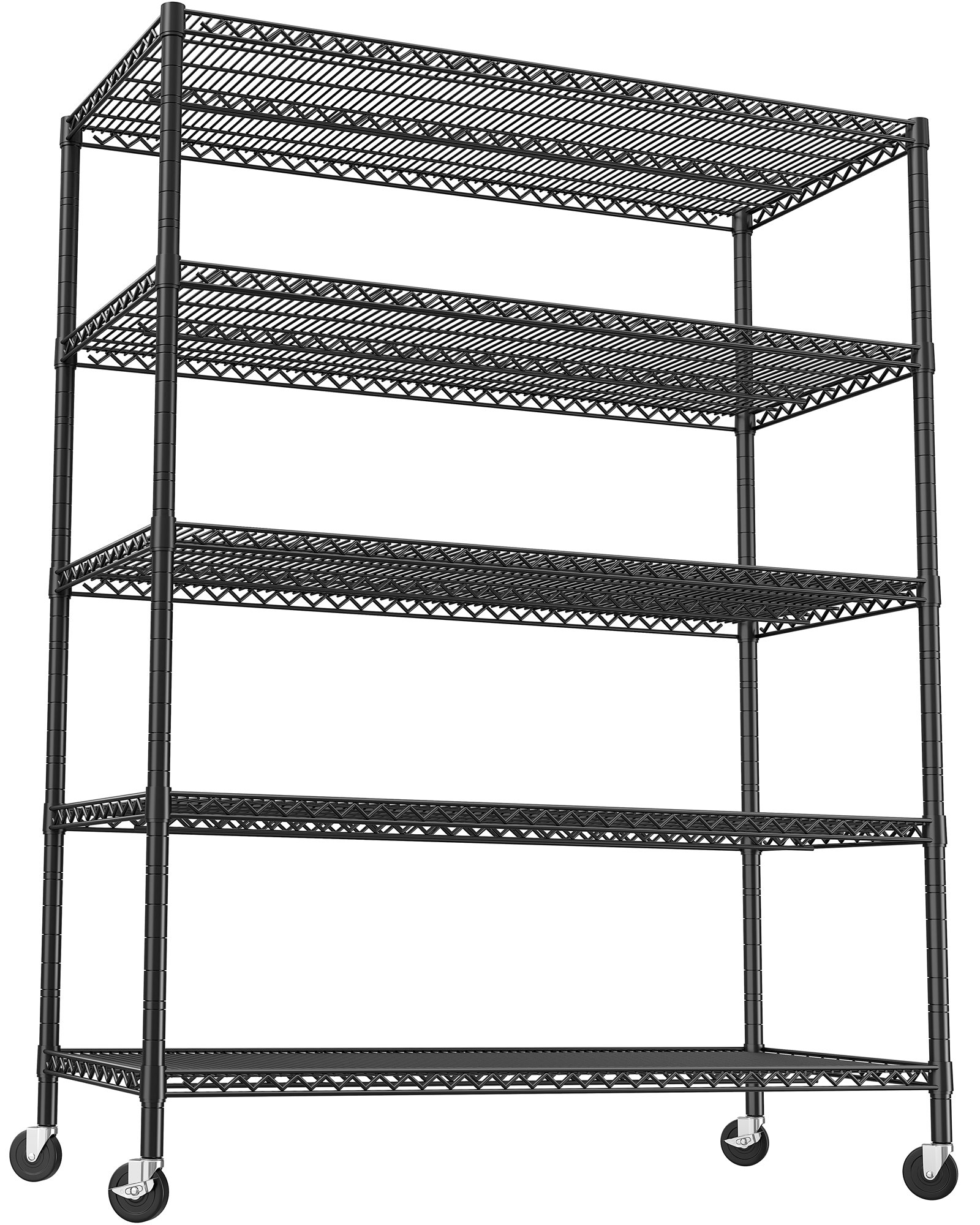 Rebrilliant Meret 55'' W Height-adjustable Shelving Unit with Wheels ...