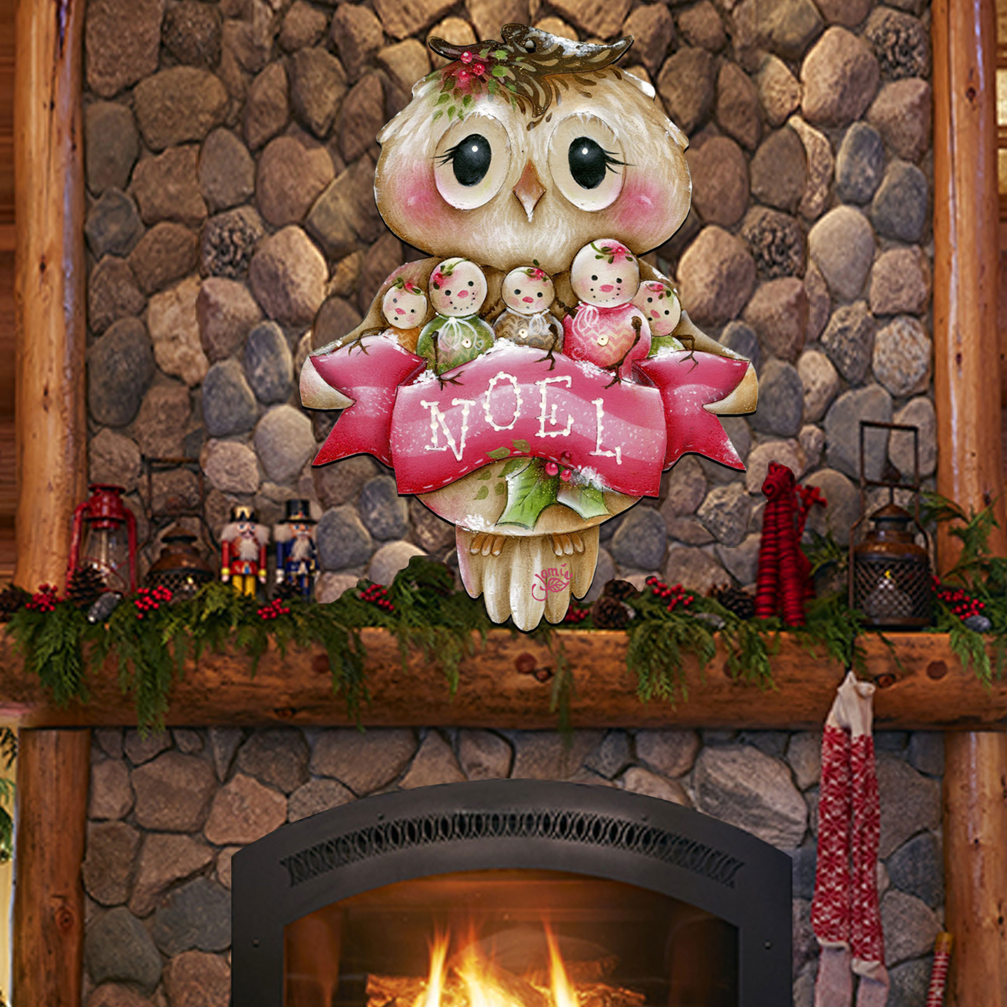 The Holiday Aisle® Owl You Need is Love Hanging Figurine Wooden Door ...