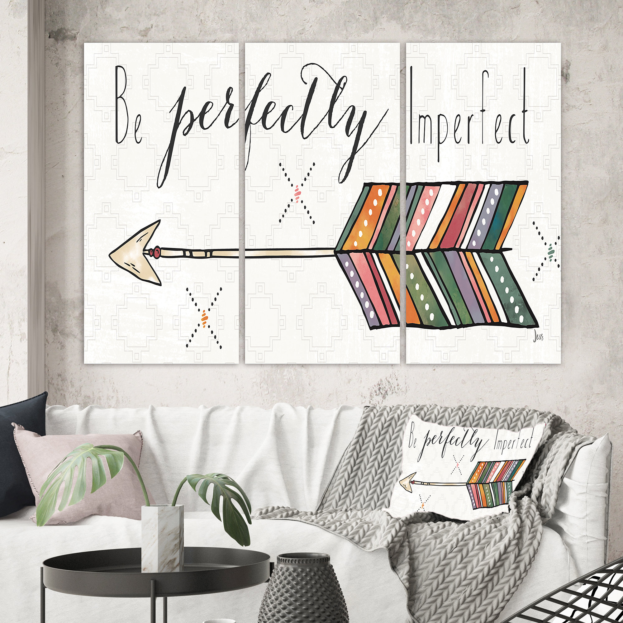 East Urban Home 'Be Perfectly Imperfect Boho Arrow I' Graphic Art Multi ...