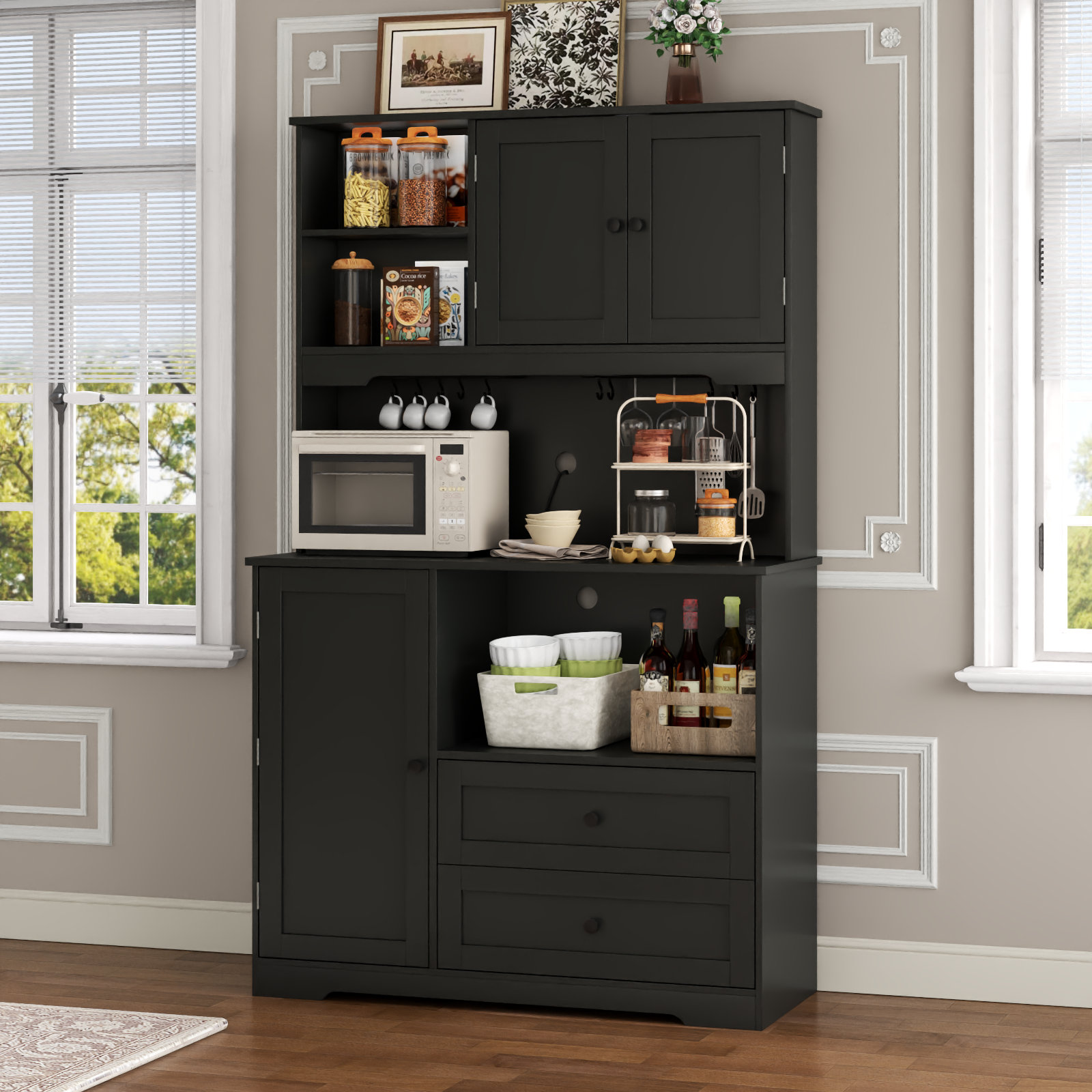 Ebern Designs Dajha 64.09'' Kitchen Pantry | Wayfair