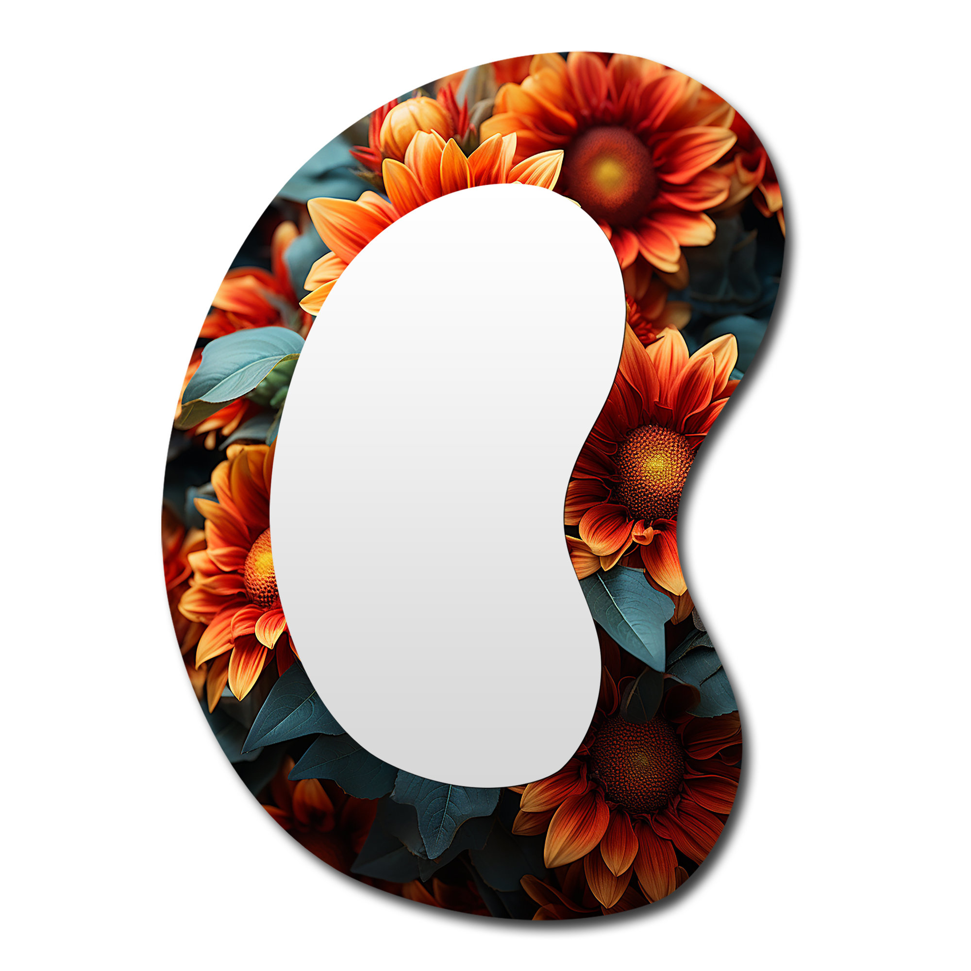 Latitude Run® Red and yellow sunflower blooms - Sunflowers Asymmetrical ...