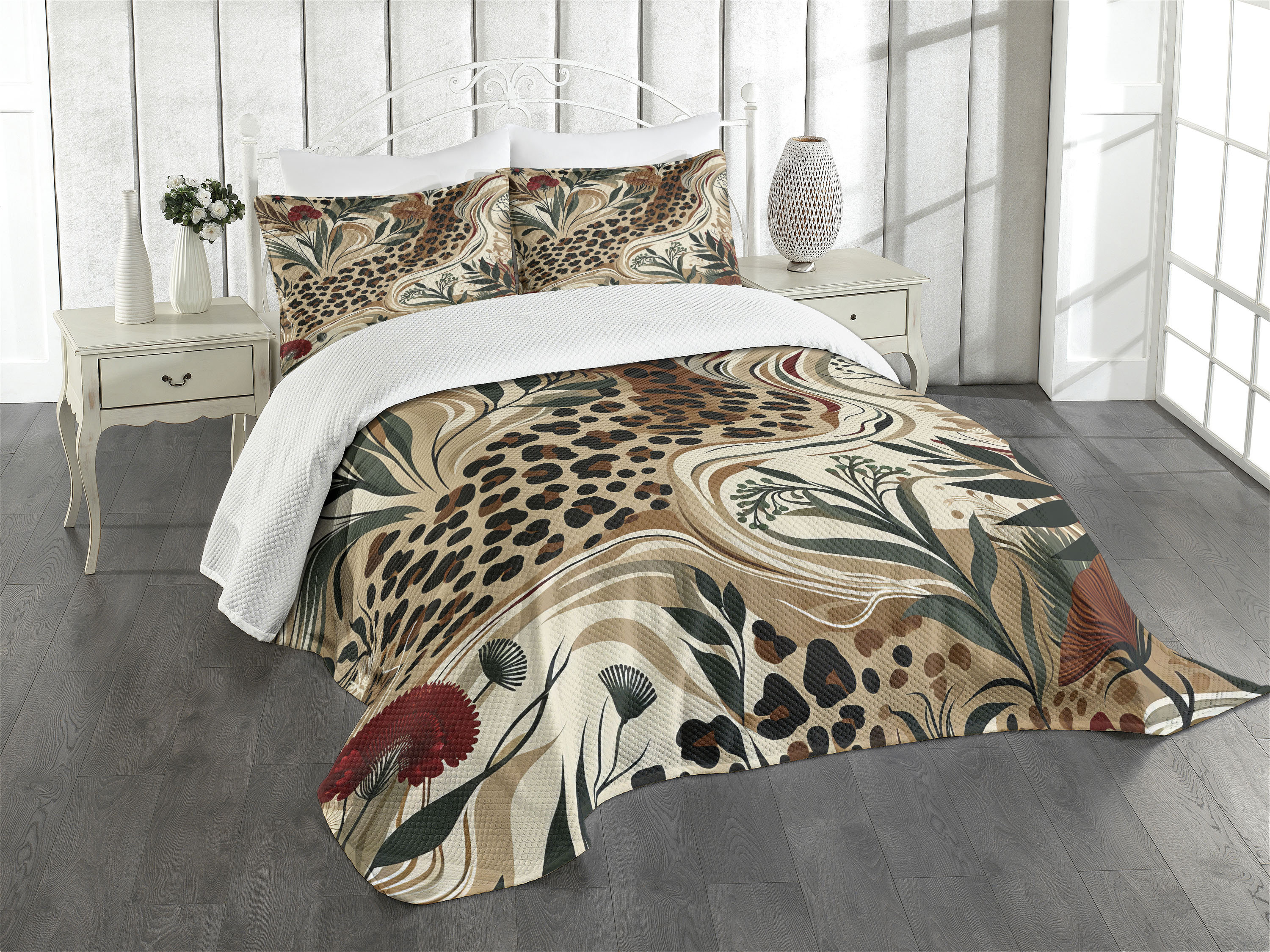 Ambesonne Leopard Print Bedspread Abstract Blend Earthy 429949 | Wayfair