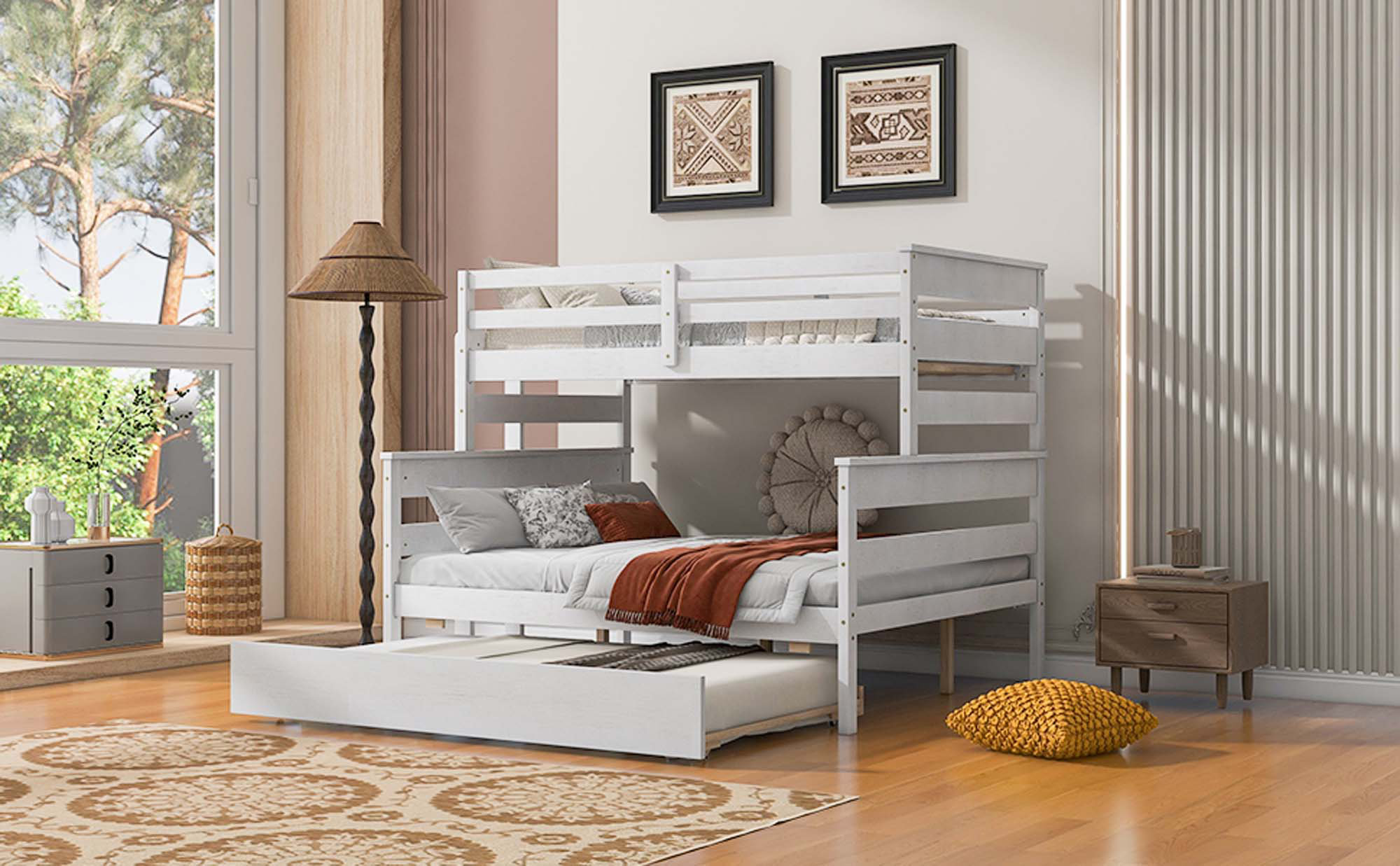 Harriet Bee Jantel Kids Twin Over Full Bunk Bed with Trundle - Wayfair ...