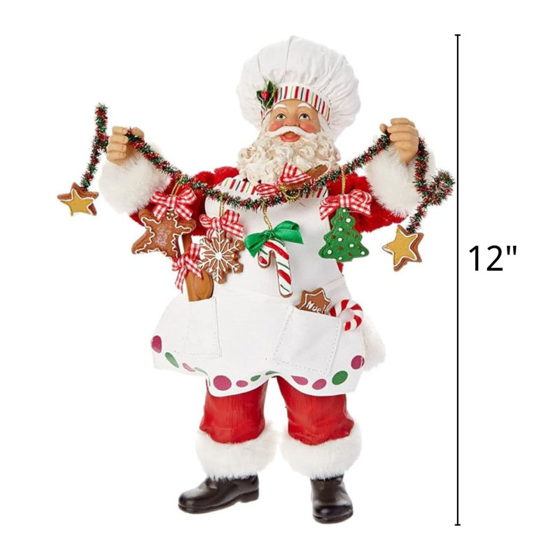 Darby Home Co 12-Inch Christmas Chef Santa Figurine | Wayfair