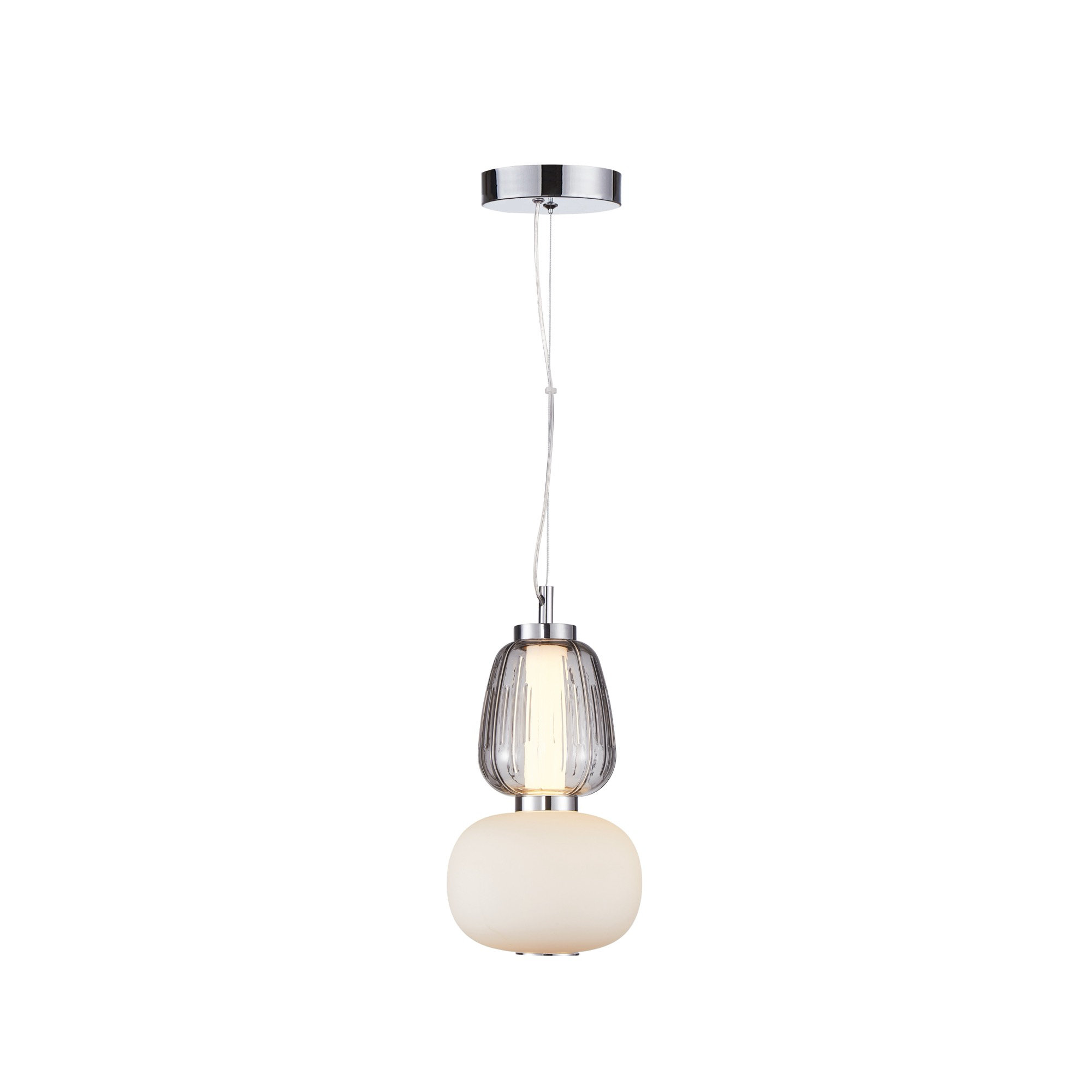 Latitude Run® Doolan - 1-Light Double Shade Pendant - Chrome | Wayfair