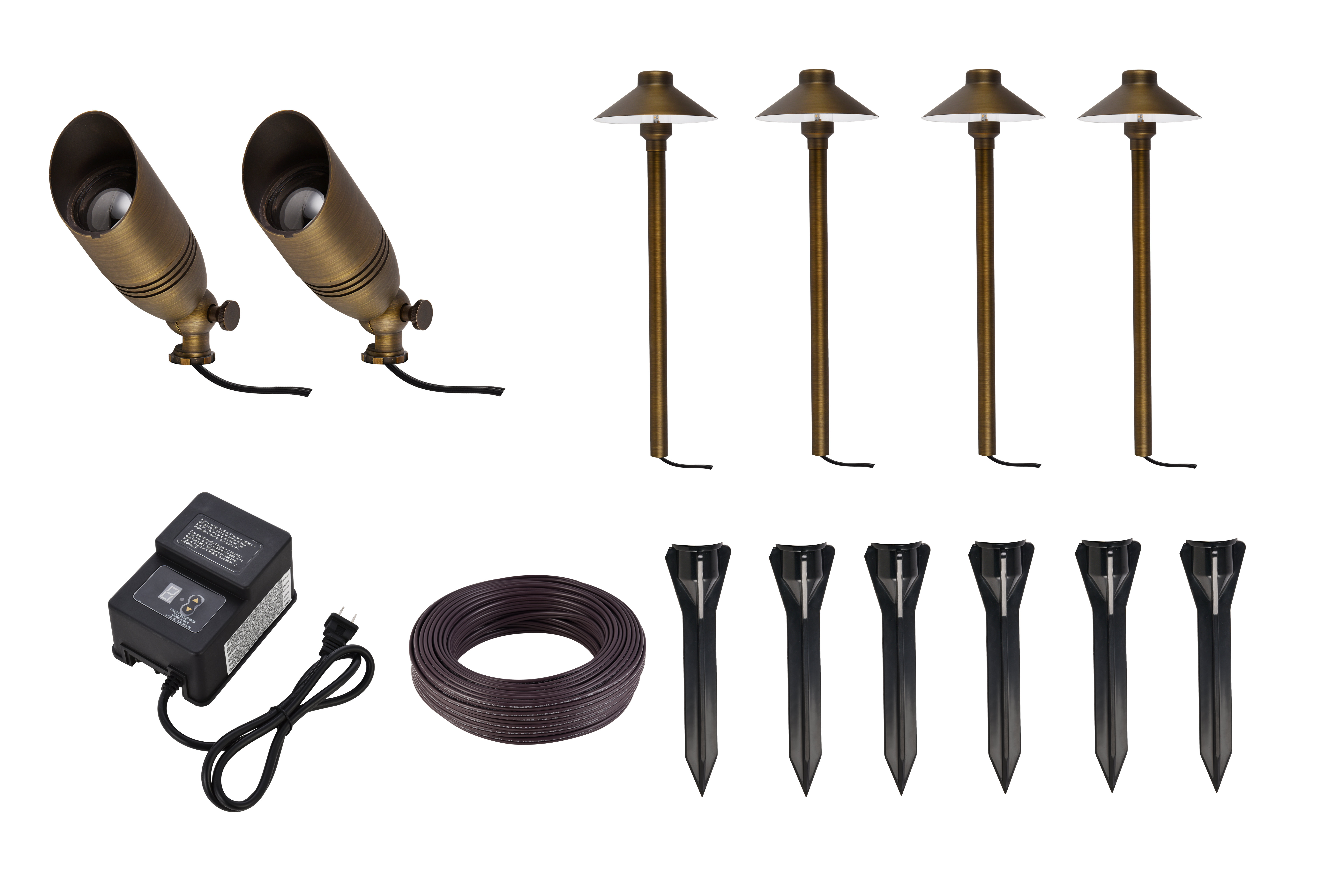 Arlmont & Co. Kotina Antique Brass Low Voltage Plug-in Metal Spot Light ...