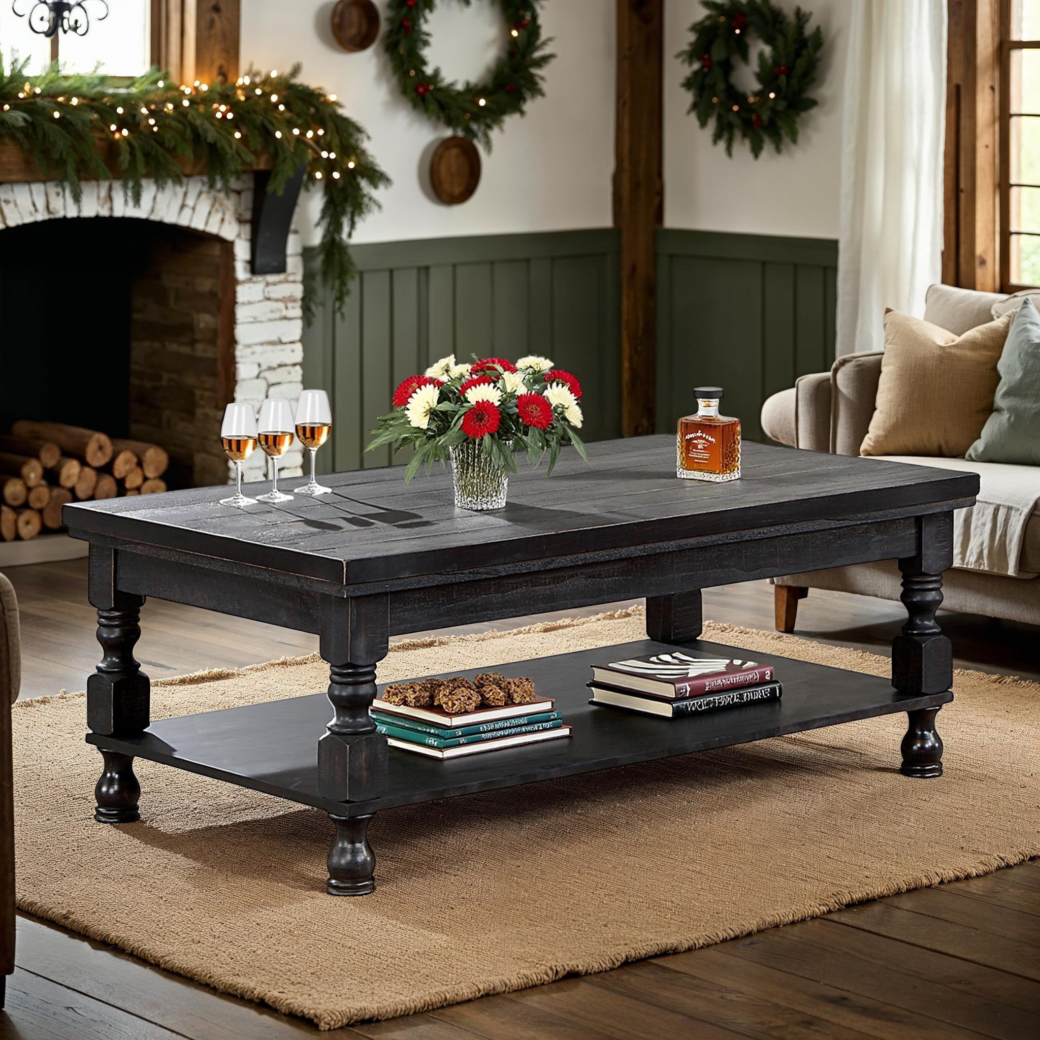 Darby Home Co Solid Wood 47.5''L Coffee Table with Spacious Storage ...