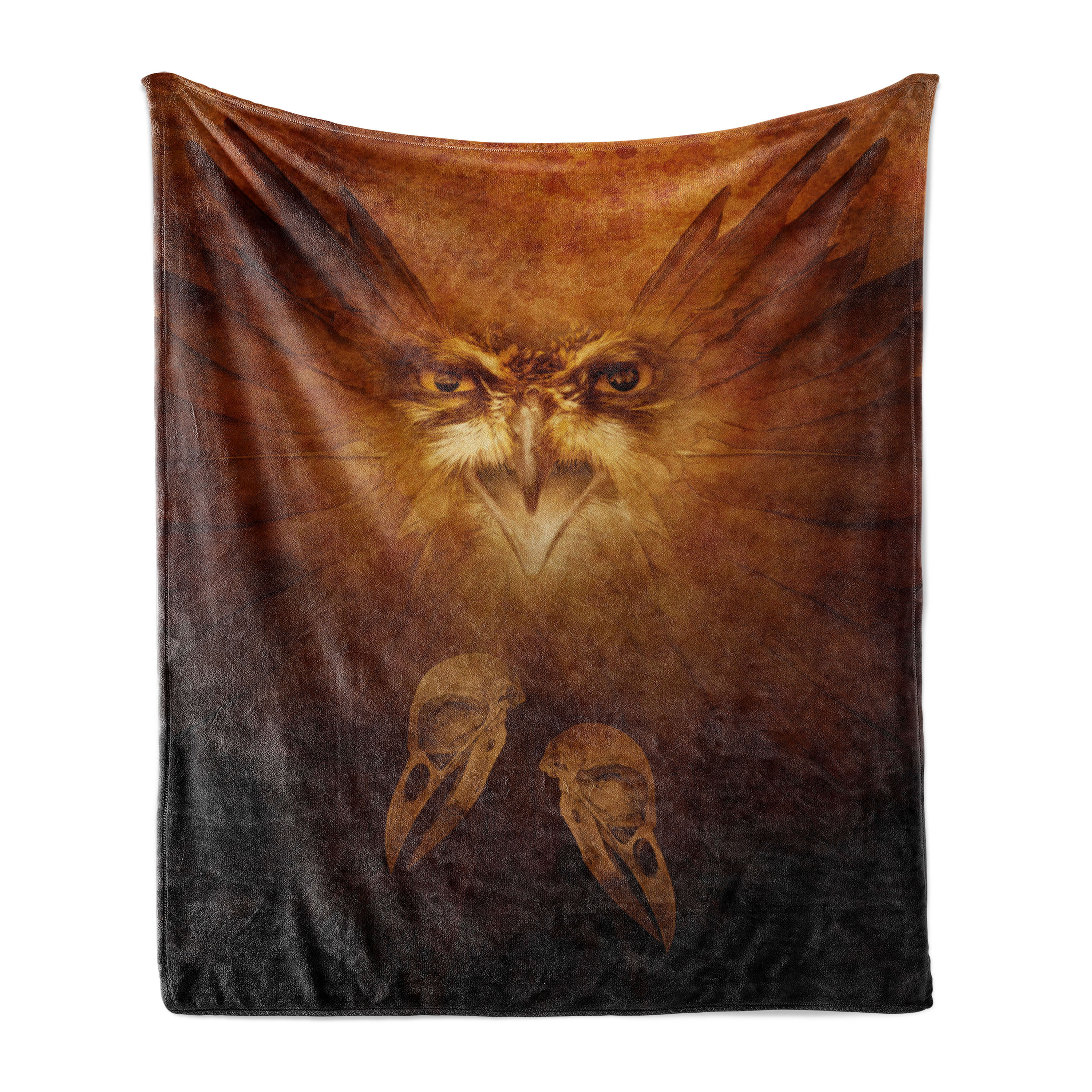 Ambesonne Animal Fleece Throw Blanket Hawk Eagle Face Claws Brown | Wayfair