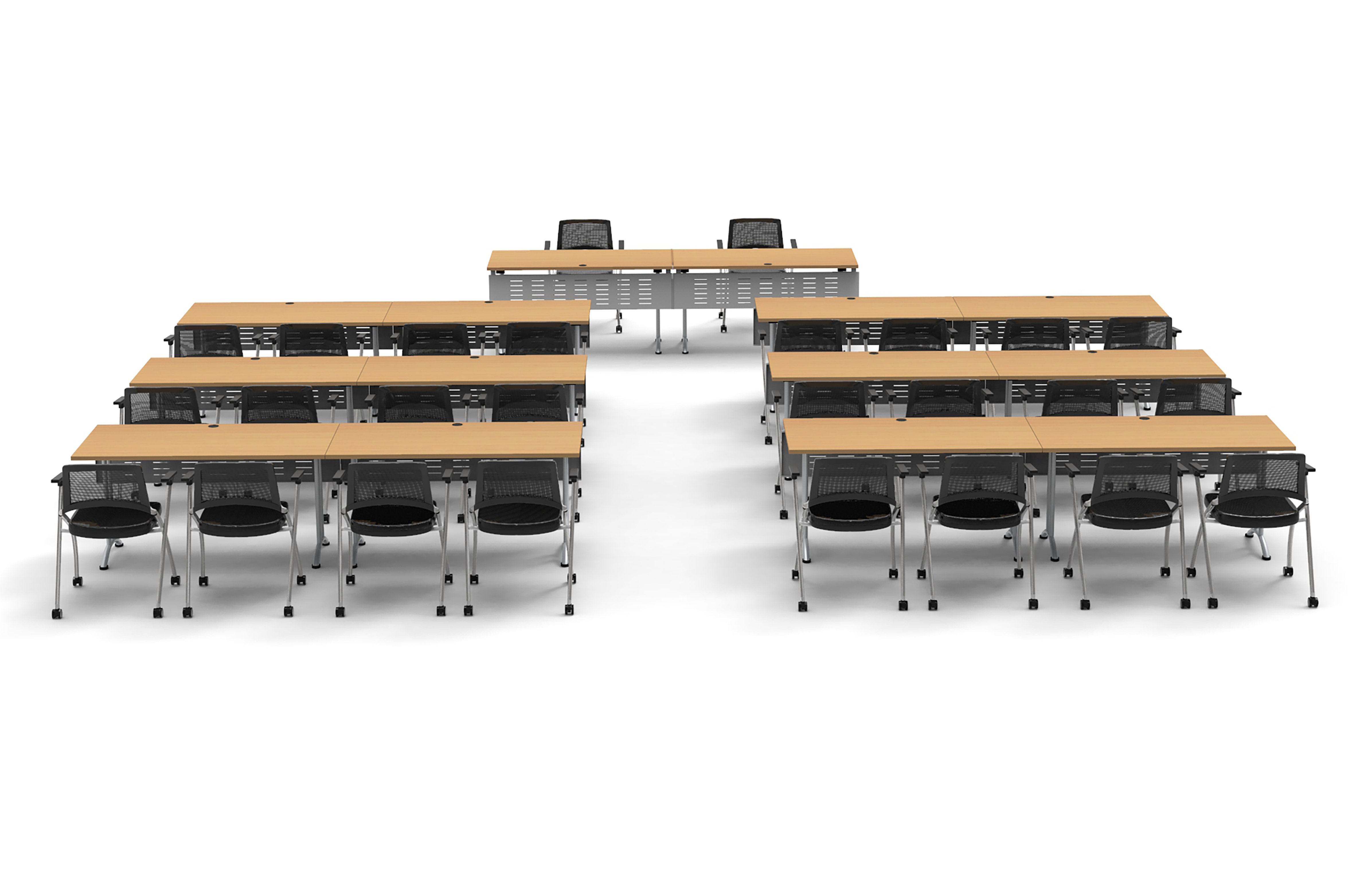 TeamWORK Tables 26 Person Training Meeting Seminar Tables with Modesty ...