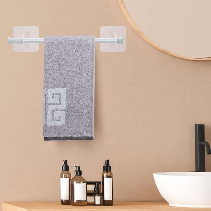Ebern Designs Small Tension Rods No Drilling Expandable Spring Curtain ...