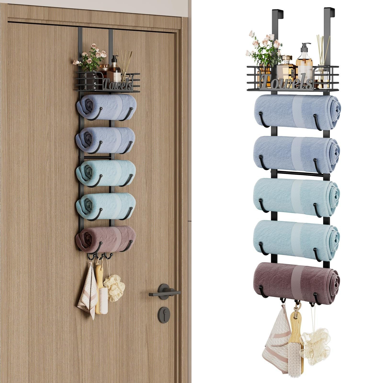 chuangyanUS Over The Door Towel Racks For Bathroom,6 Tier Towel Rack ...