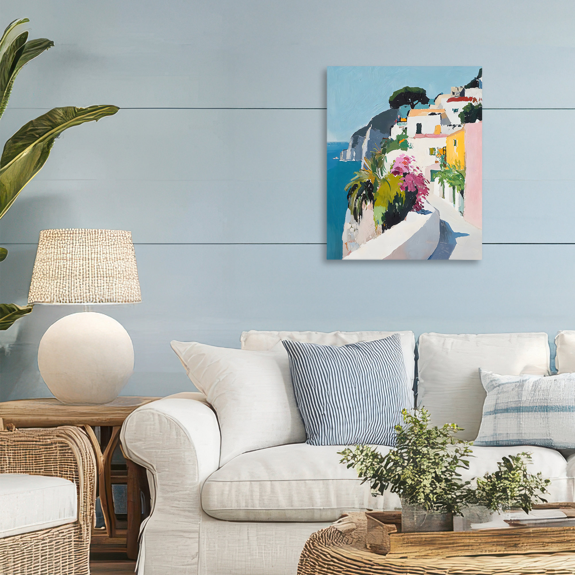 Dovecove Italian Coast Walkway Canvas, design by Riley B | Wayfair