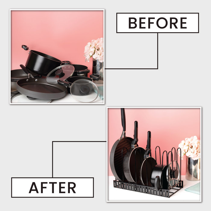 Rebrilliant Metal Rectangle Countertop / Cabinet Pot Rack & Reviews ...