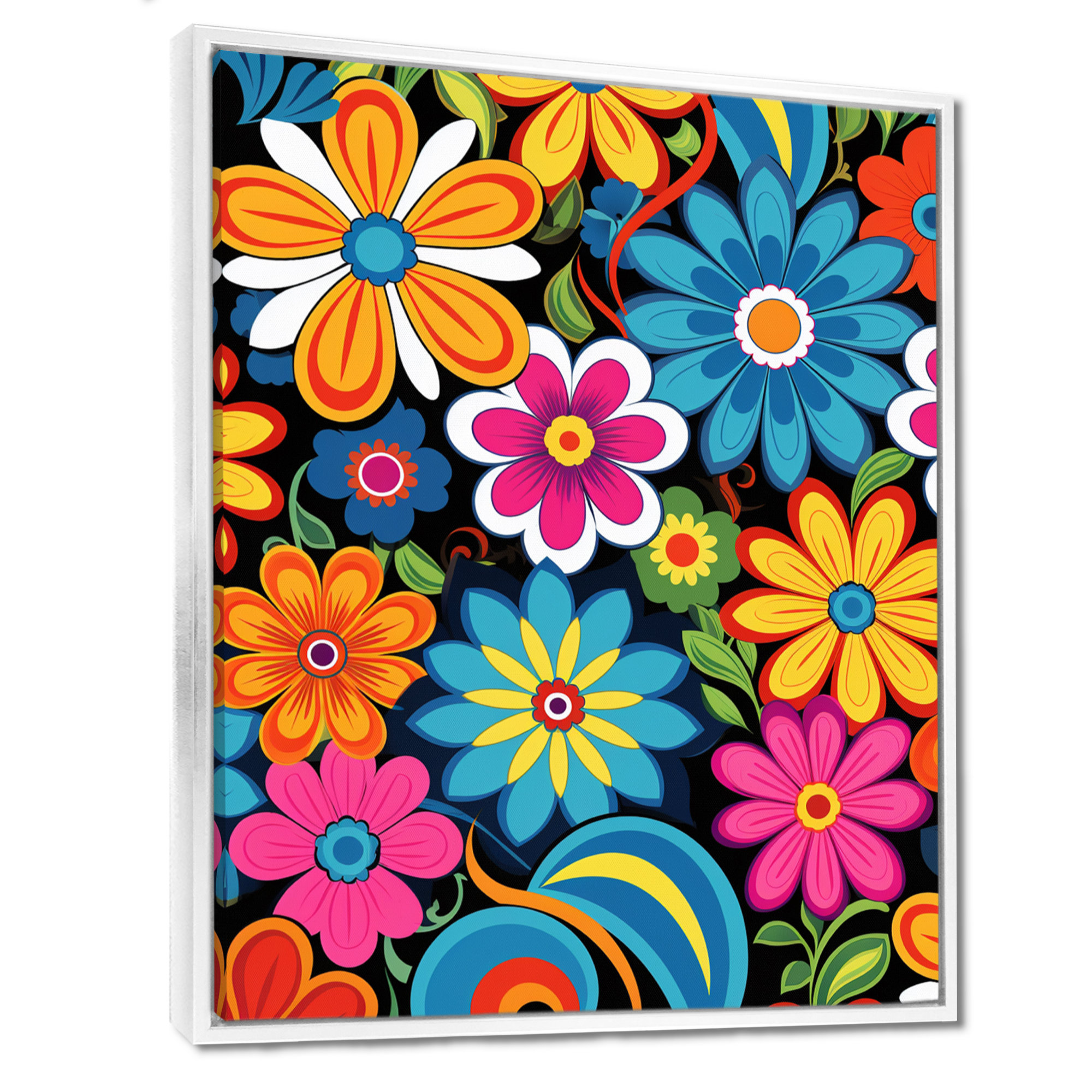 Winston Porter Groovy Hippy Flower Power - Wildflowers Wall Art Decor ...