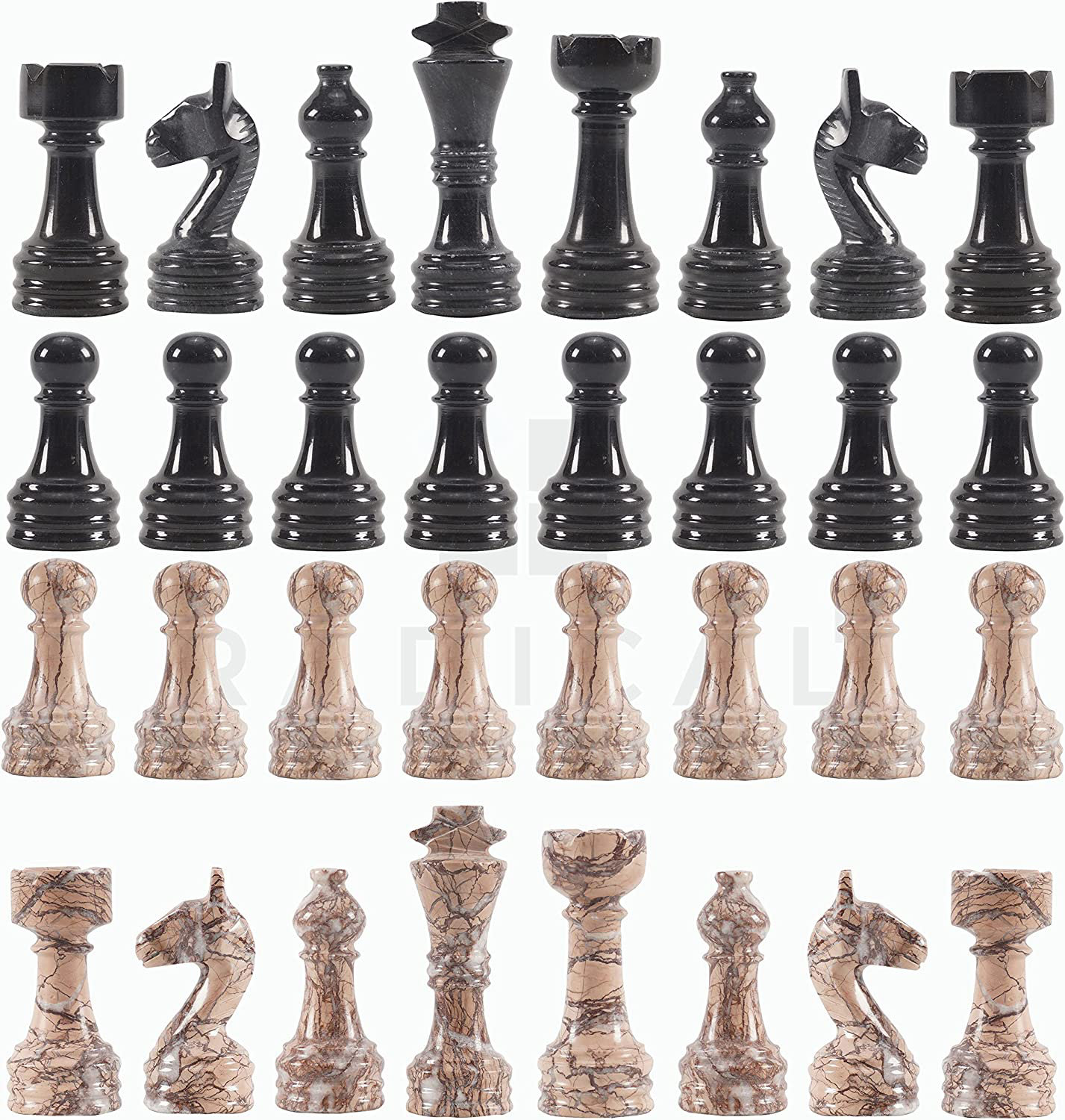 RADICALn Handmade Marinara/Black 2 in 1 - Chess and Checkers Set Board ...