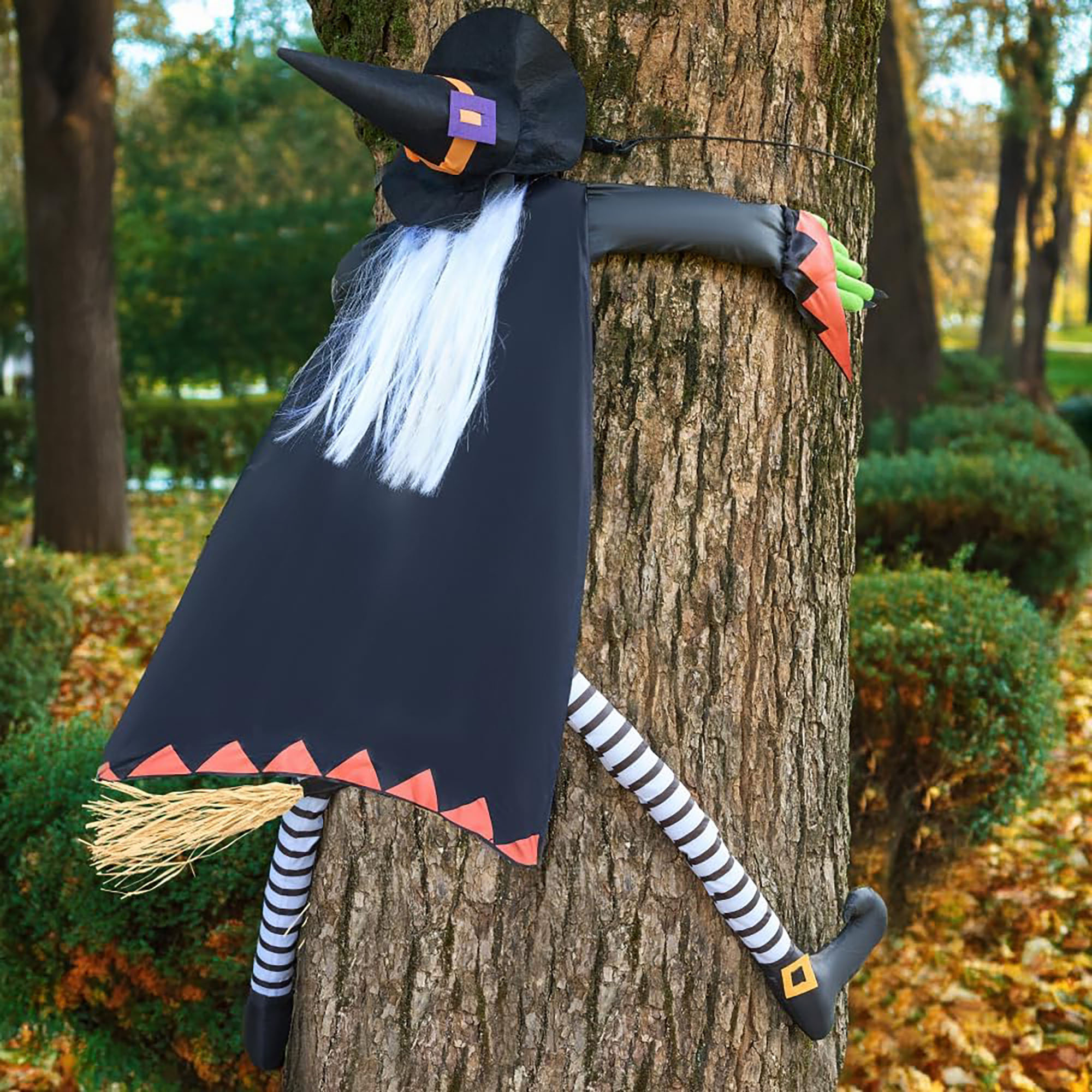 The Holiday Aisle® Halloween Crashing Witch Decorations Outdoor With ...