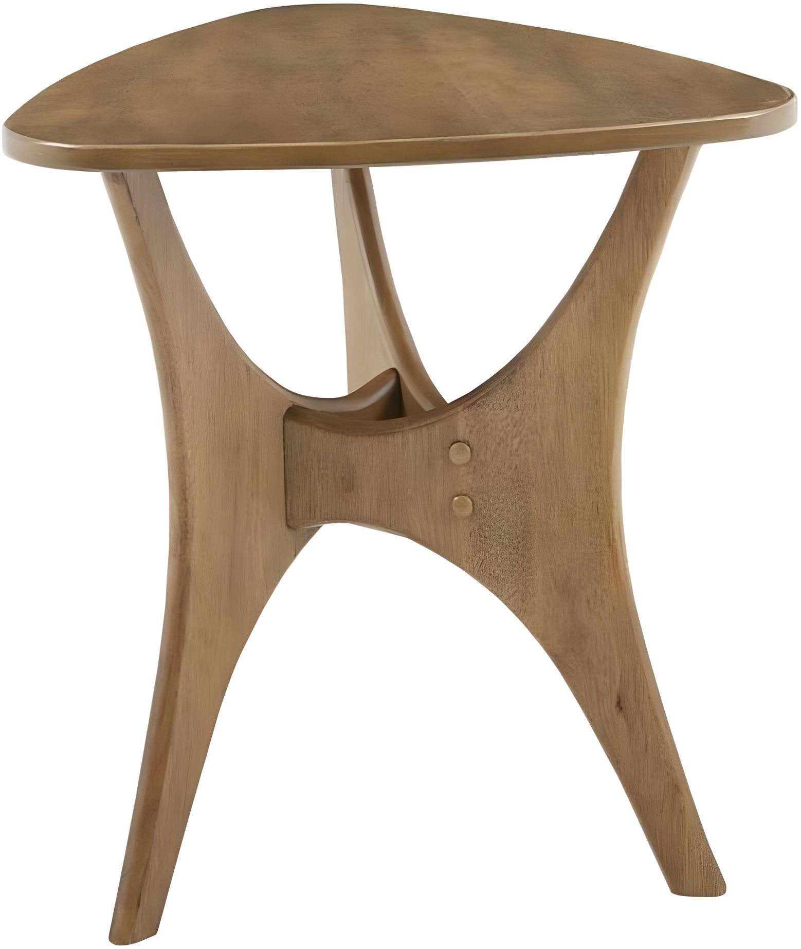 Corrigan Studio® Mid-Century Modern Triangle Side Table, Light Brown ...