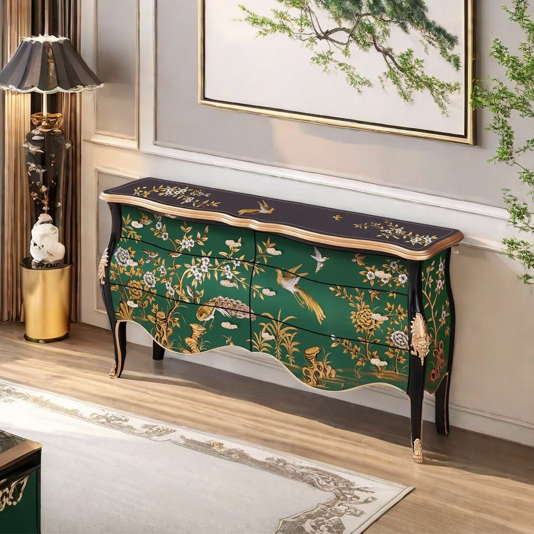 Vivid Space Creation European style creative modern painted sideboard ...