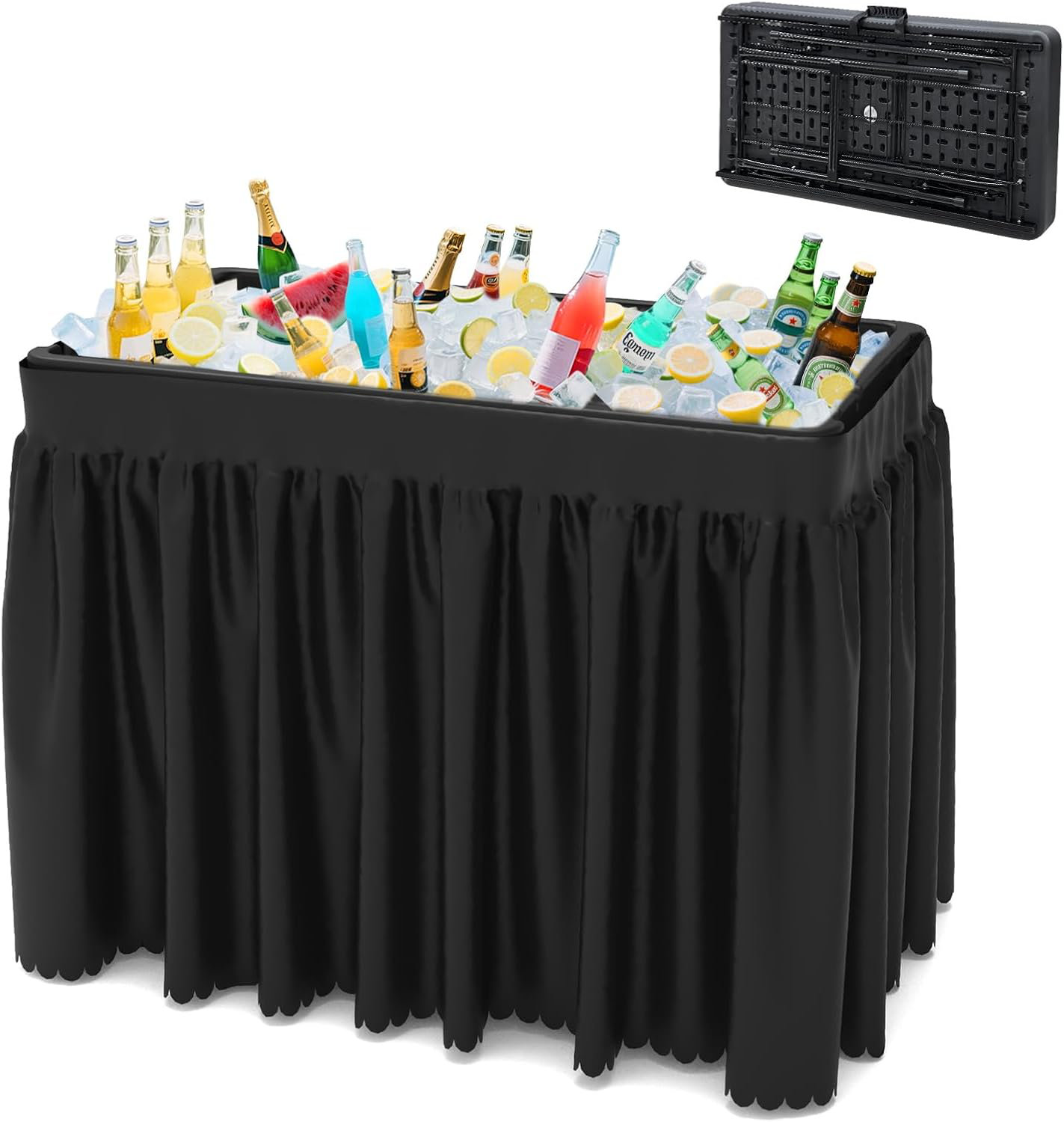 SHAREWIN Folding Ice Cooler Table with Skirt - Wayfair Canada