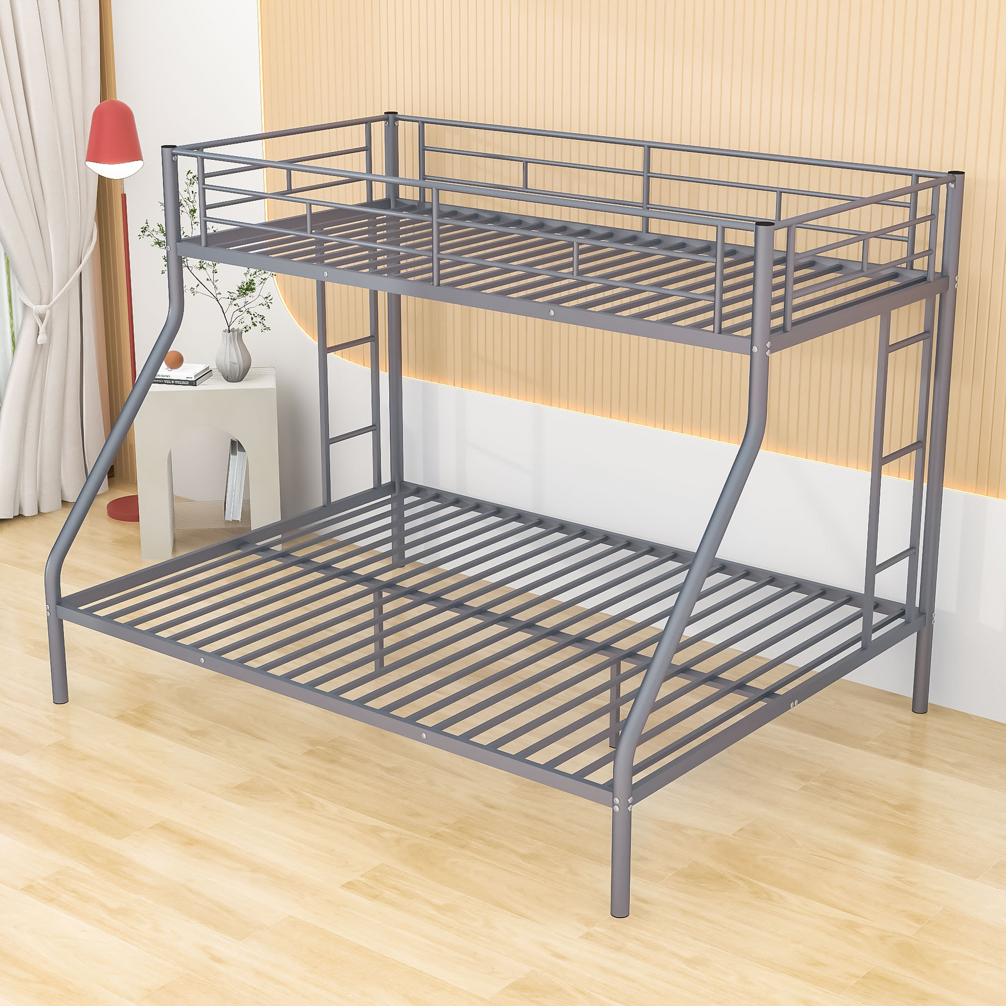 Isabelle & Max™ Metal Bunk Bed With Ladder And Slats | Wayfair