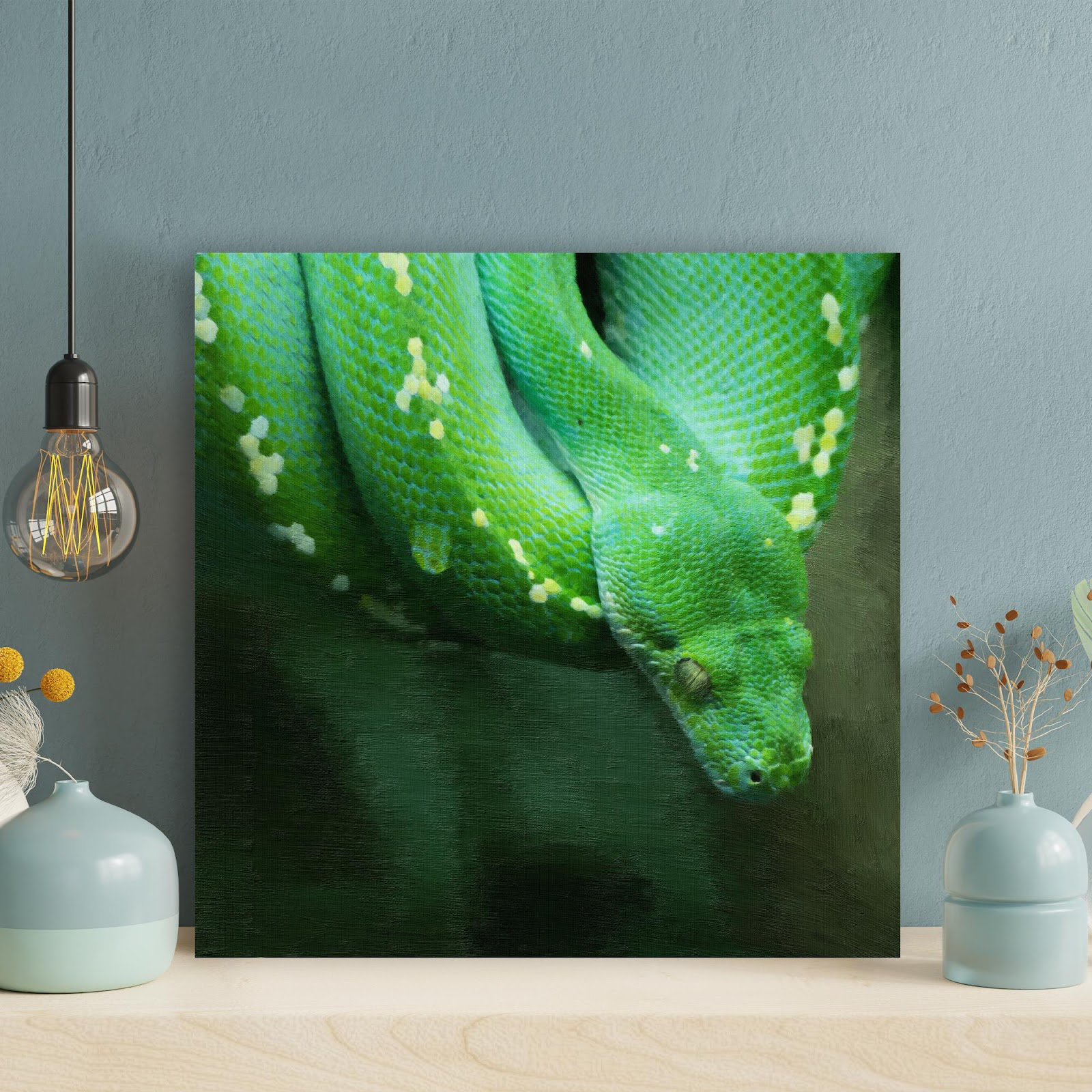 Latitude Run® Selective Focus Photography Of Green Snake - Wrapped ...