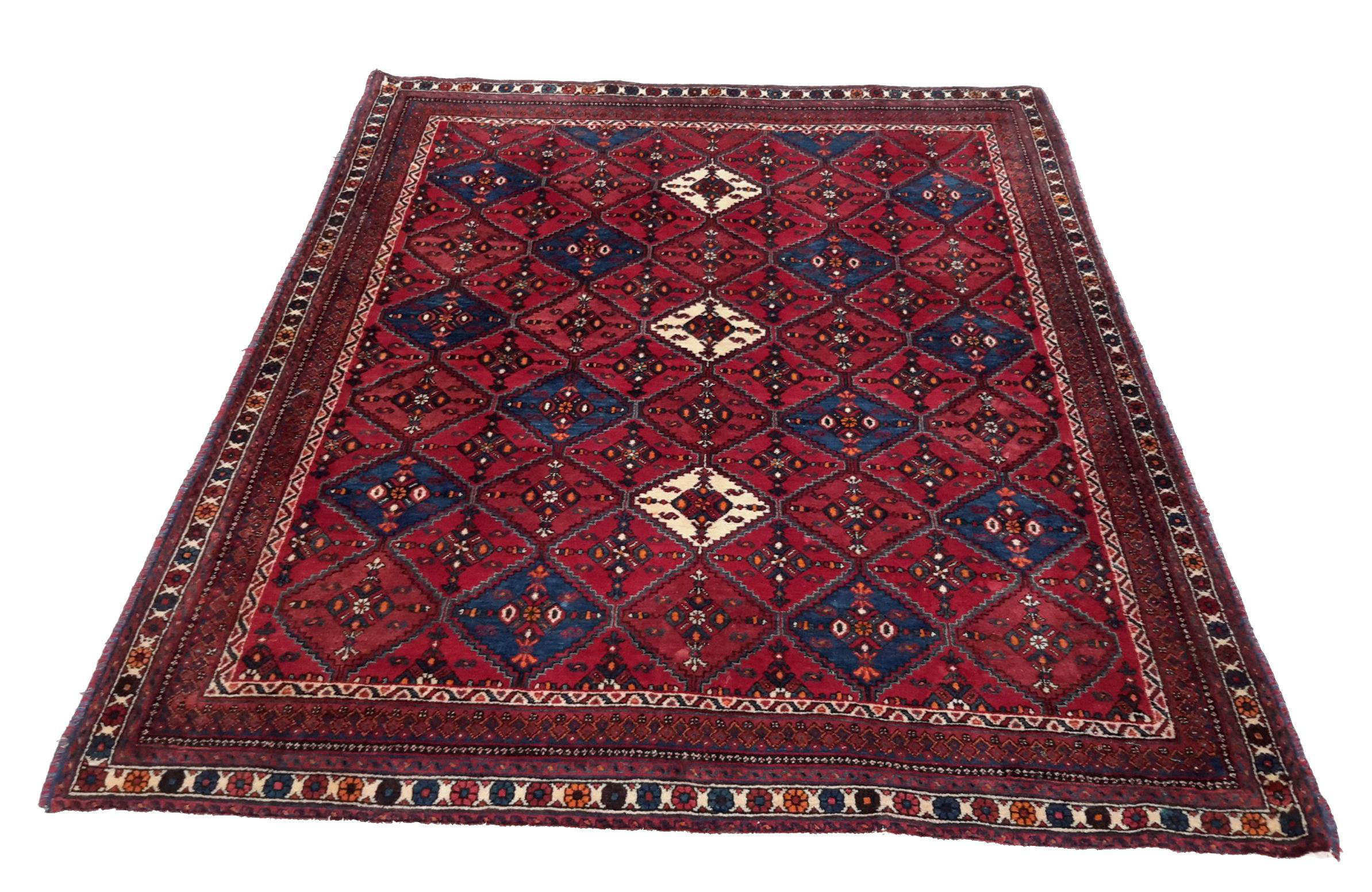 Isabelline Hand Made Transitional Large Red Area Rug - 4'4'' X 6'9 ...