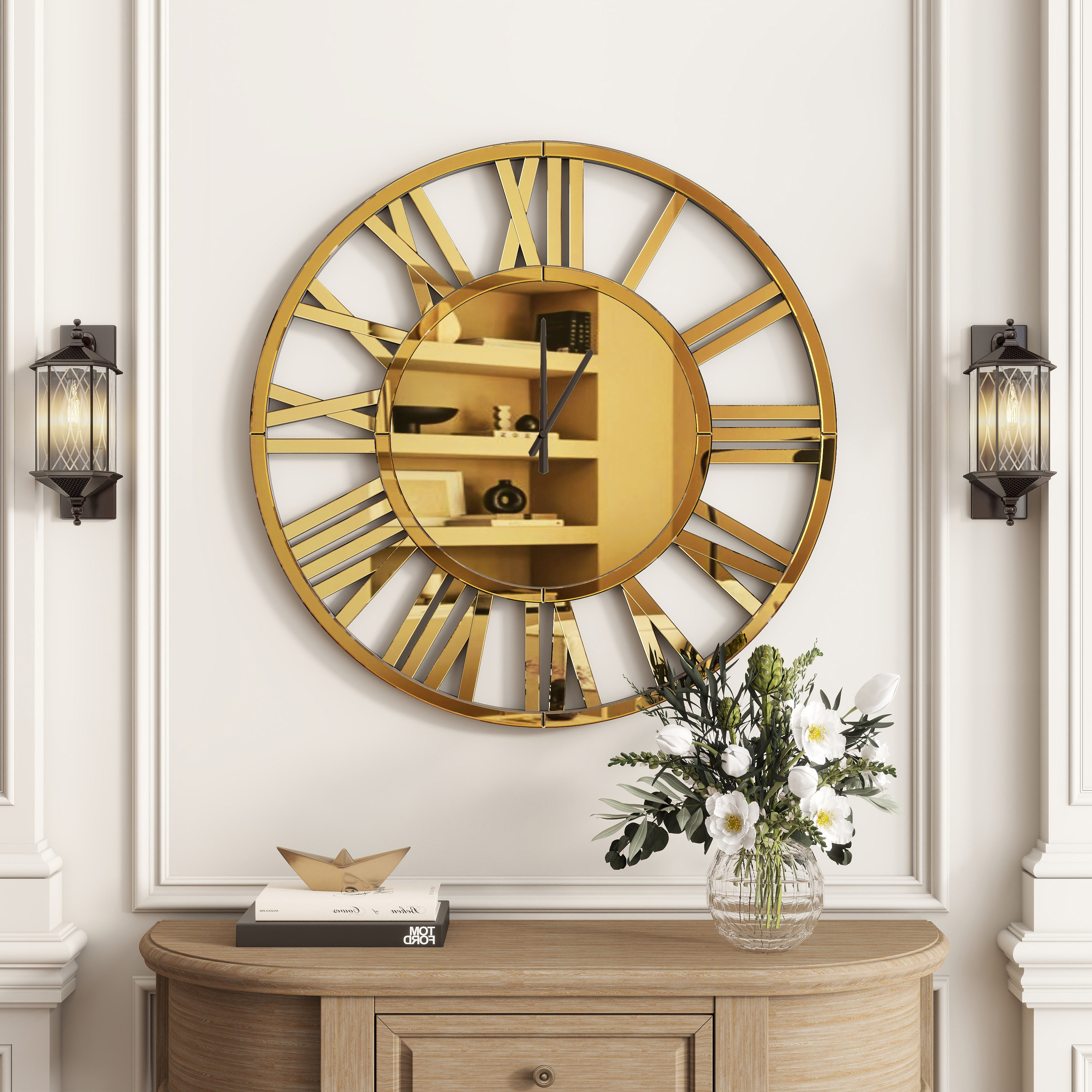 Everly Quinn Jeni Glass Wall Clock Modern Wall Decor & Reviews - Wayfair Canada
