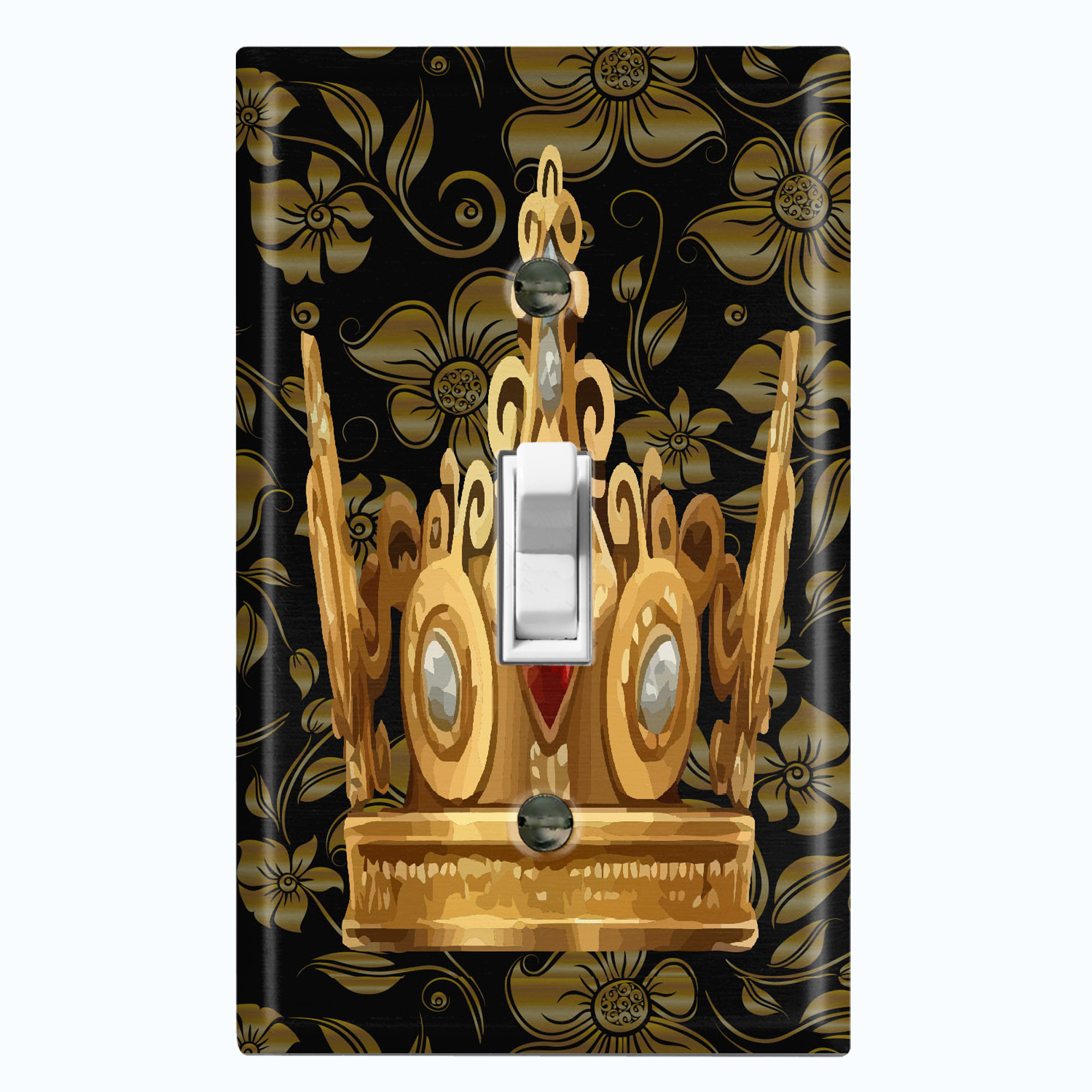 WorldAcc Elegant Red Jewel Crown Print Nature Themed 1 - Gang Toggle ...