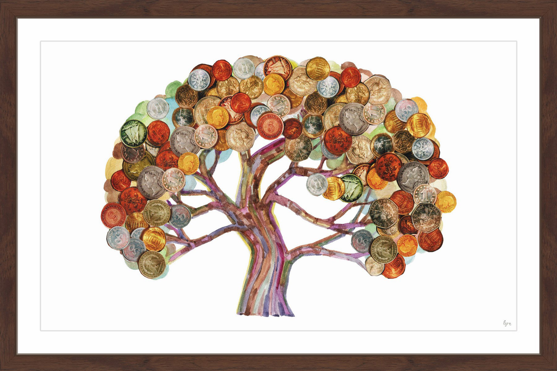 Red Barrel Studio® Coin Tree II by Eyre Tarney - Picture Frame Print ...