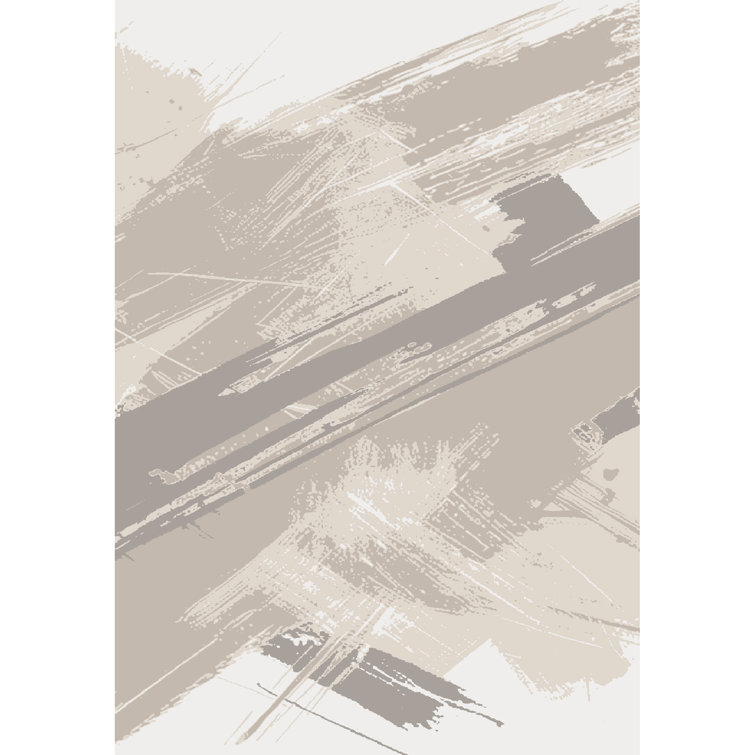 Bungalow Rose Galaxy Series Abrstract Black/Gray/Ivory/Beige Area Rug ...