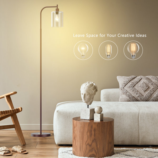 Wrought Studio Demerrick 66.1" Arched Floor Lamp with Two LED Bulbs ...