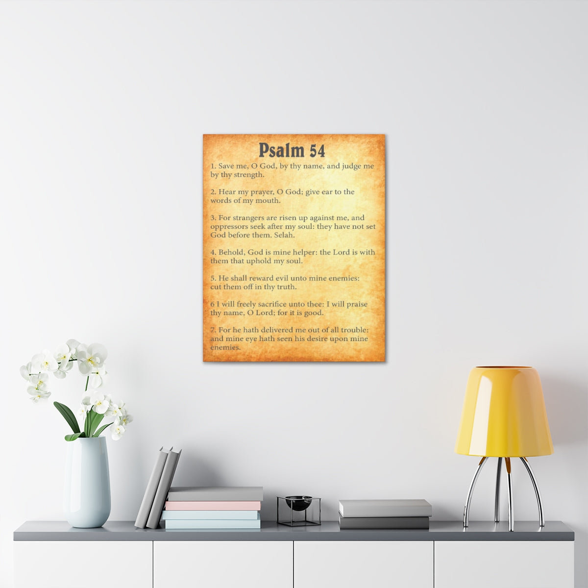 Trinx Psalm 54 Gold Bible Chapter Canvas Christian Wall Art - Wrapped ...